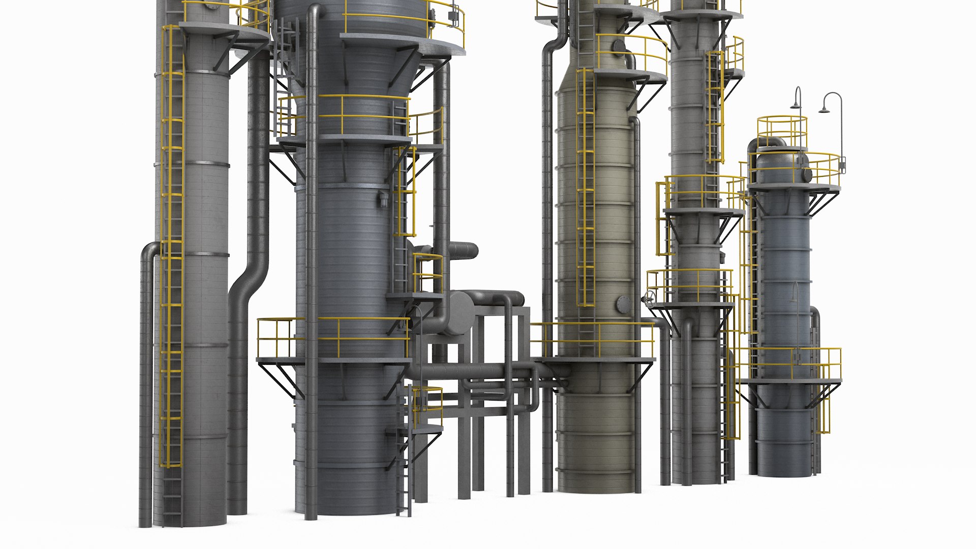 3D Refinery Towers Model - TurboSquid 1483188