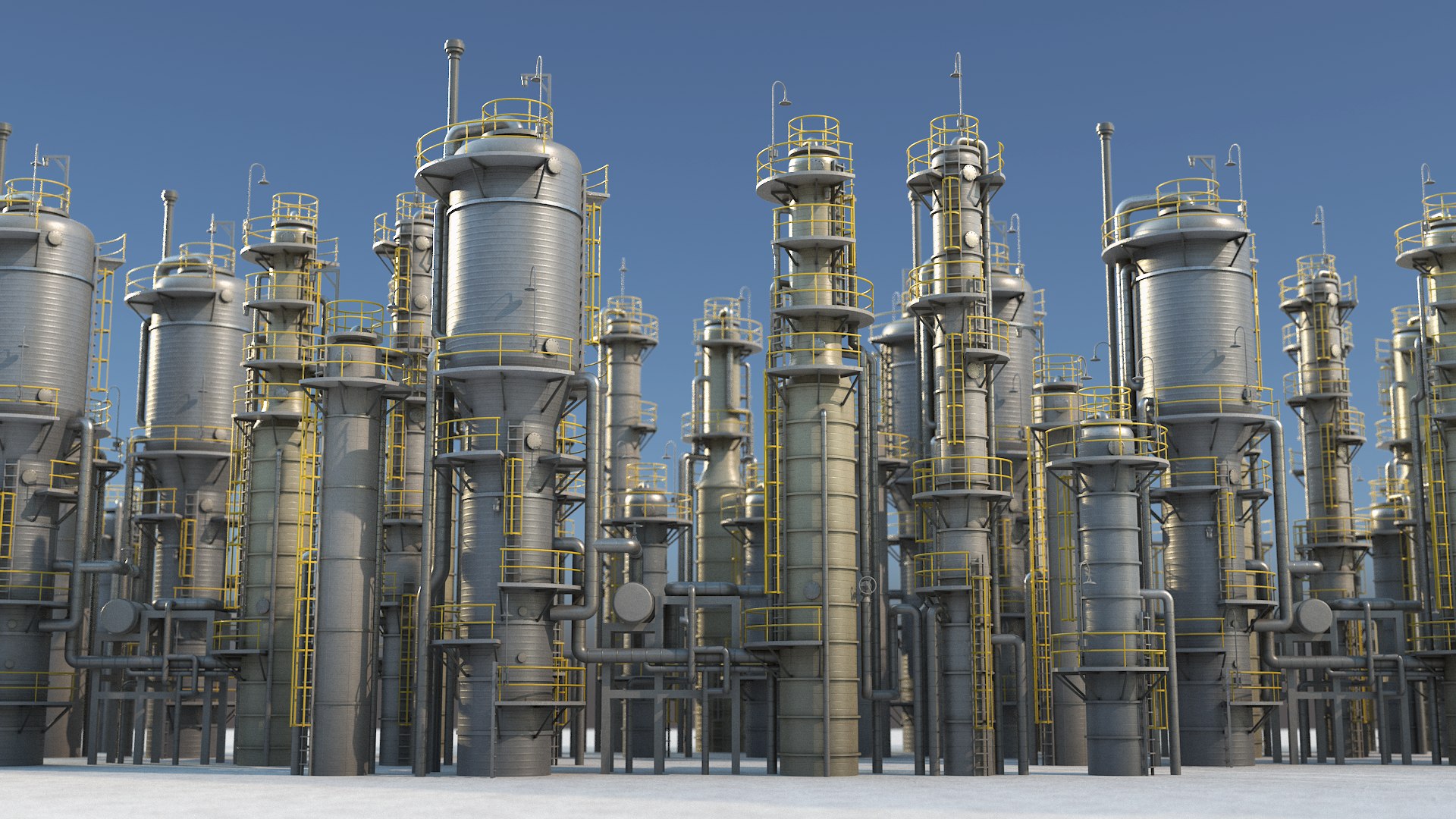 3D Refinery Towers Model - TurboSquid 1483188