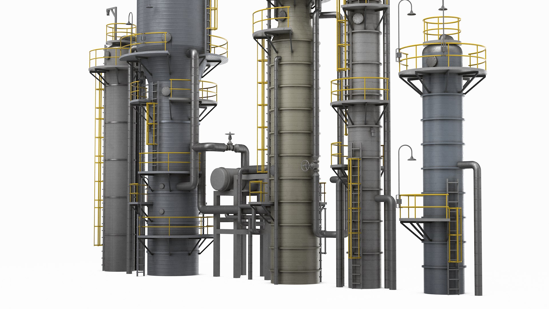 3D Refinery Towers Model - TurboSquid 1483188