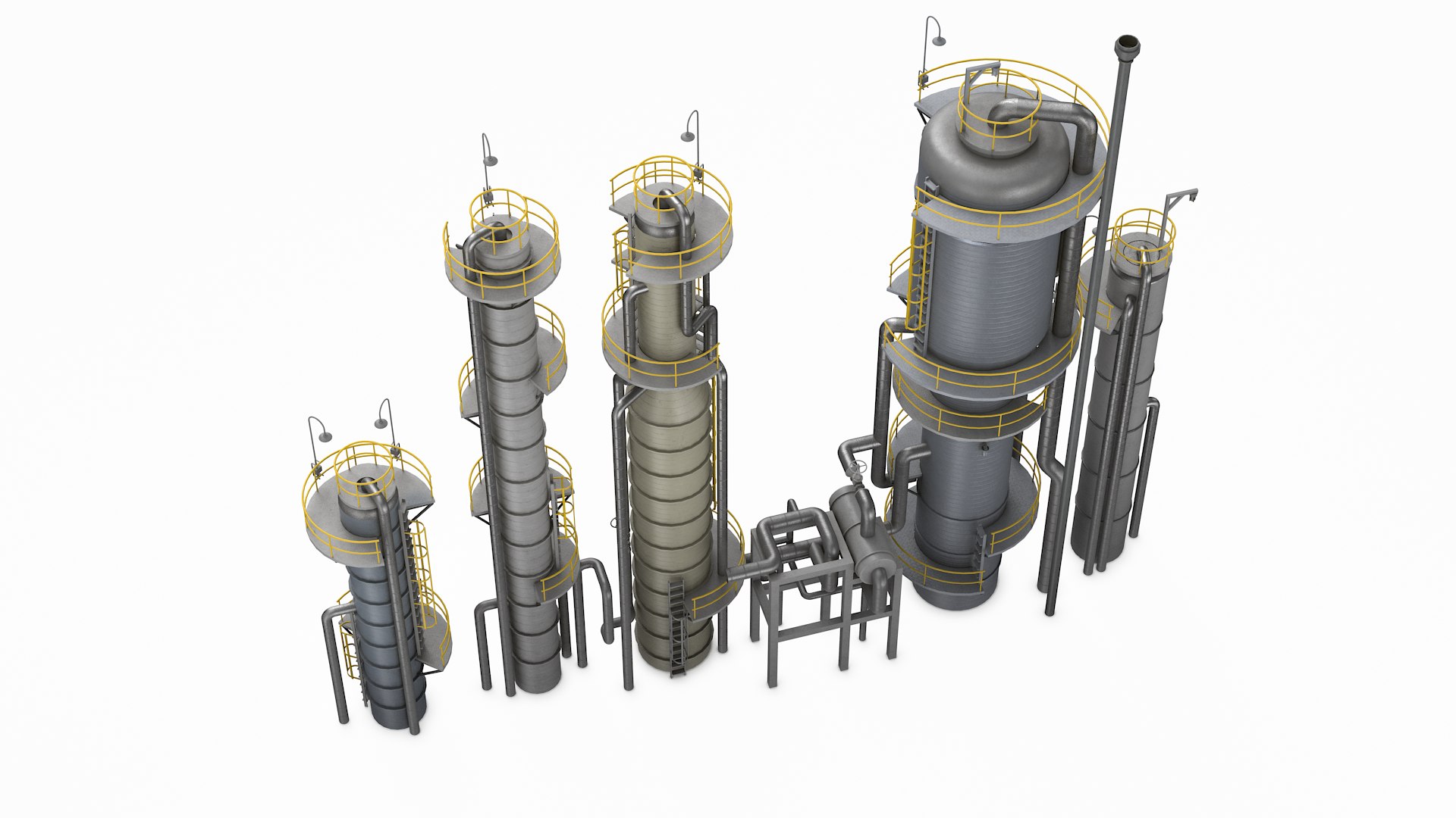 3D refinery towers model - TurboSquid 1483188
