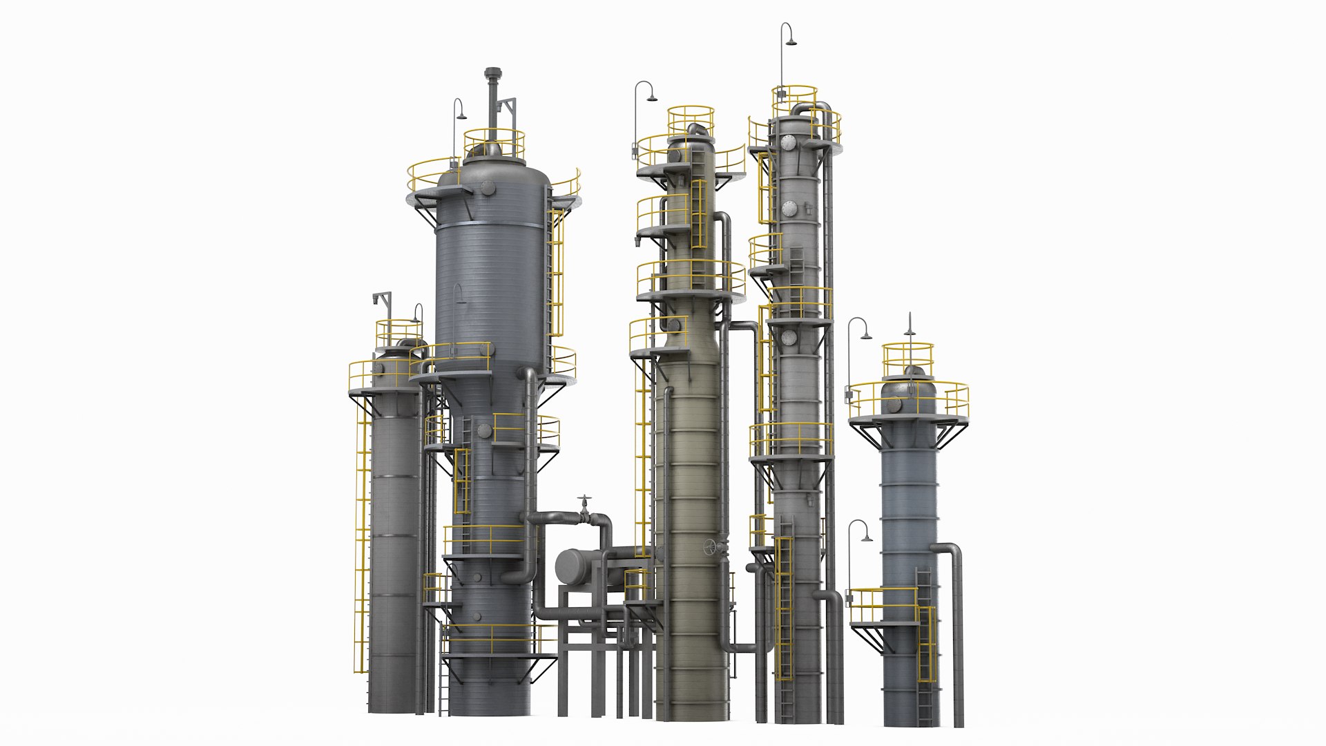 3D Refinery Towers Model - TurboSquid 1483188