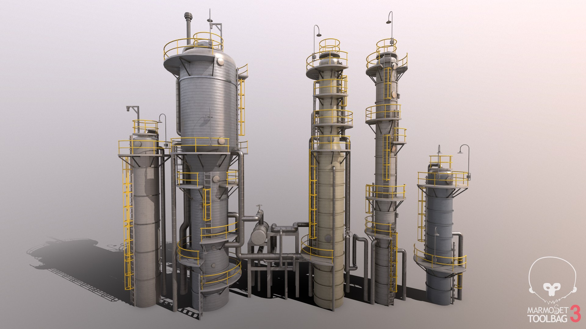 3D refinery towers model - TurboSquid 1483188