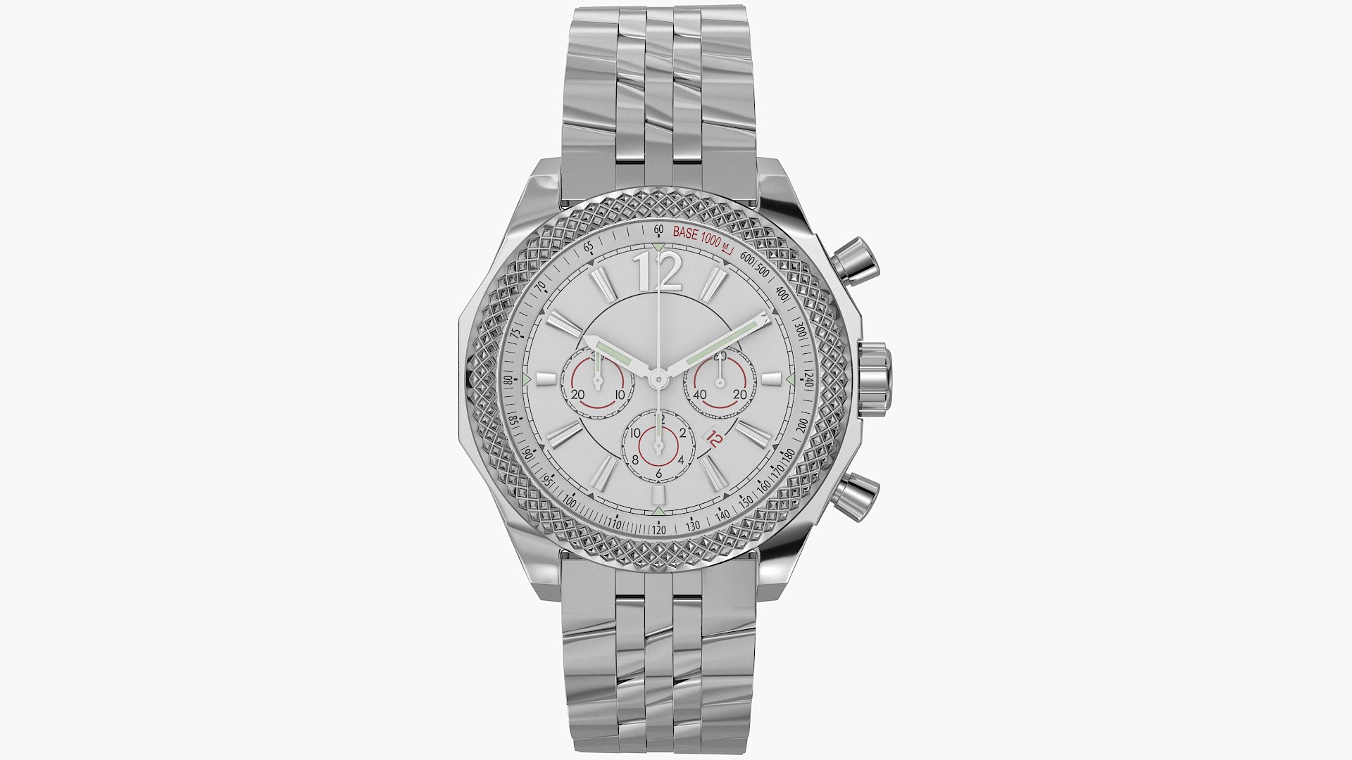 Generic Steel Bracelet Watch White Dial Model - TurboSquid 2150973