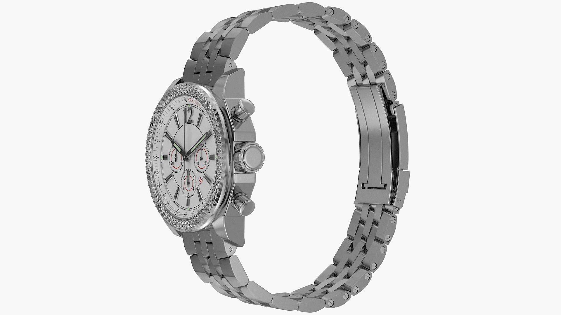 Generic Steel Bracelet Watch White Dial Model - TurboSquid 2150973