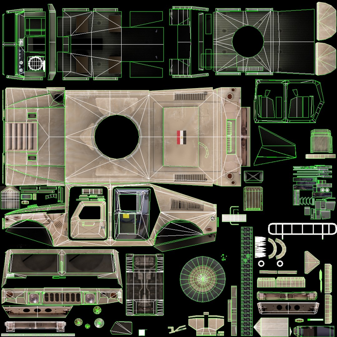 Hmmwv Hummer Jeep Egyptian 3d Model