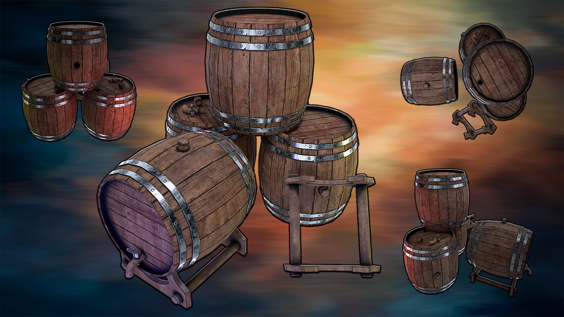Beer barrels 3D model - TurboSquid 2141811