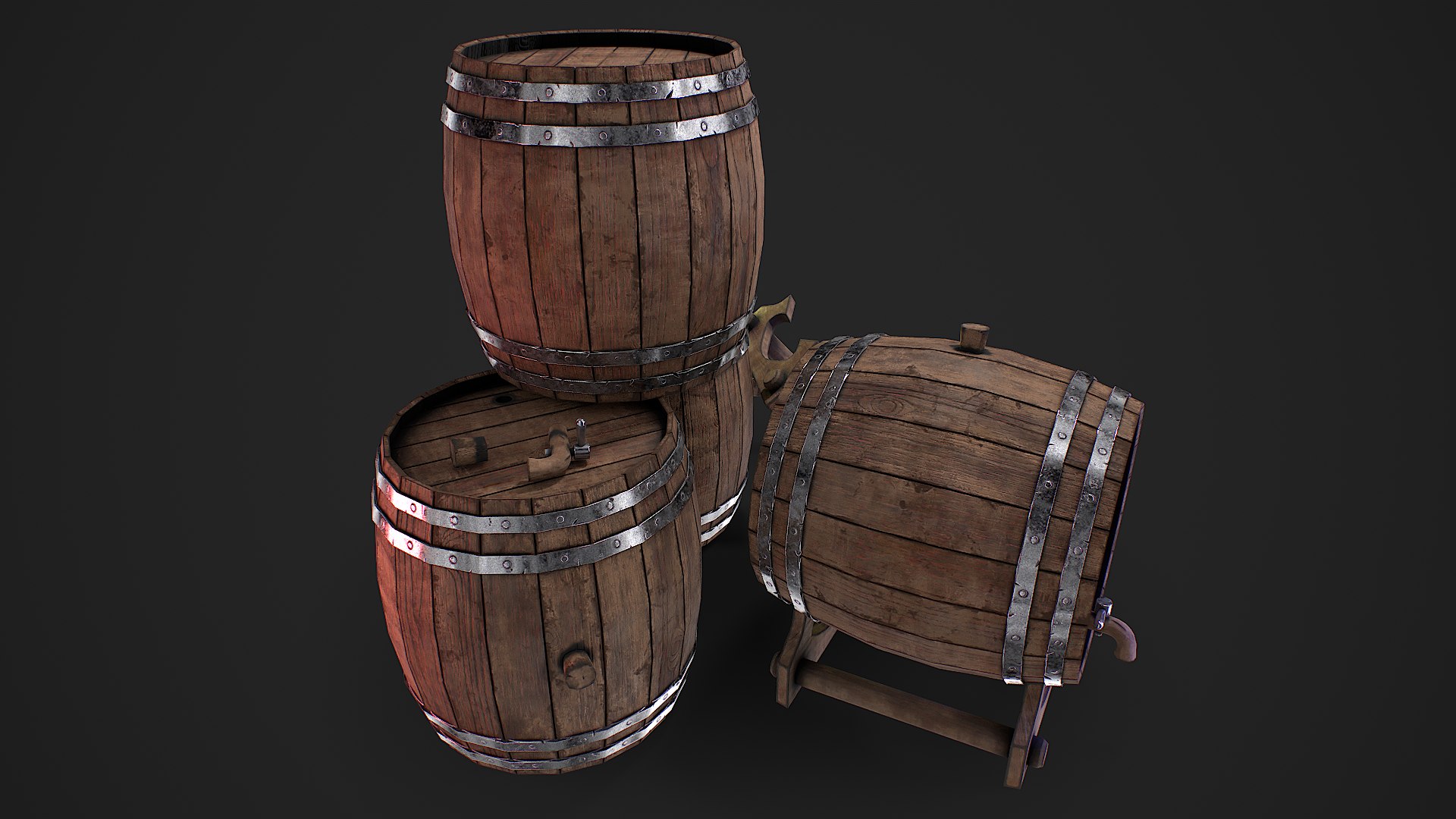 Beer barrels 3D model - TurboSquid 2141811