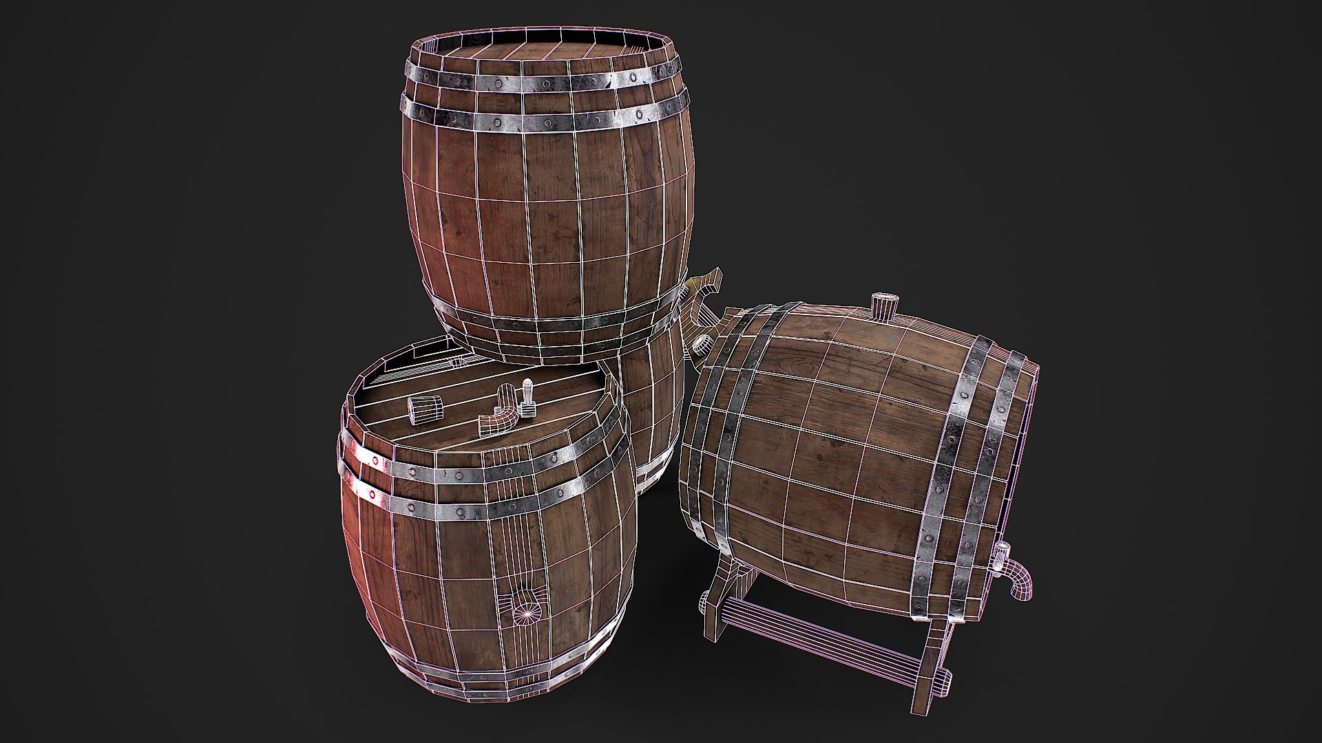 Beer barrels 3D model - TurboSquid 2141811