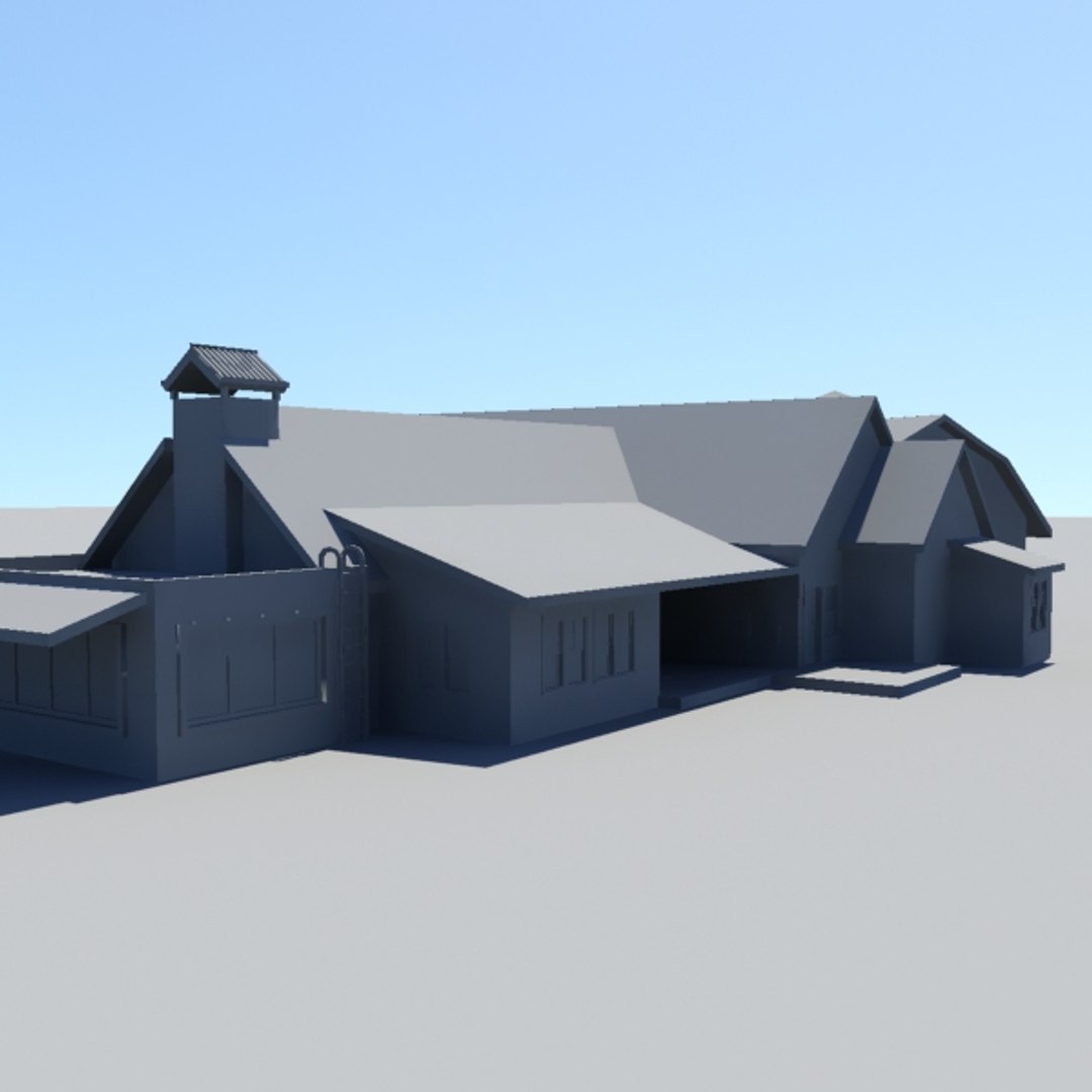 old ranch style house 3d model