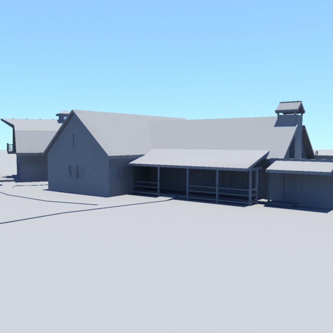 old ranch style house 3d model