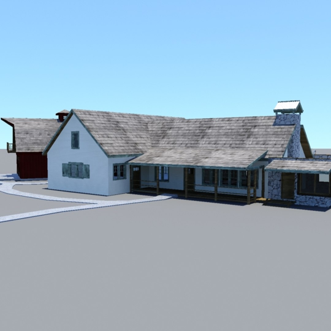 old ranch style house 3d model