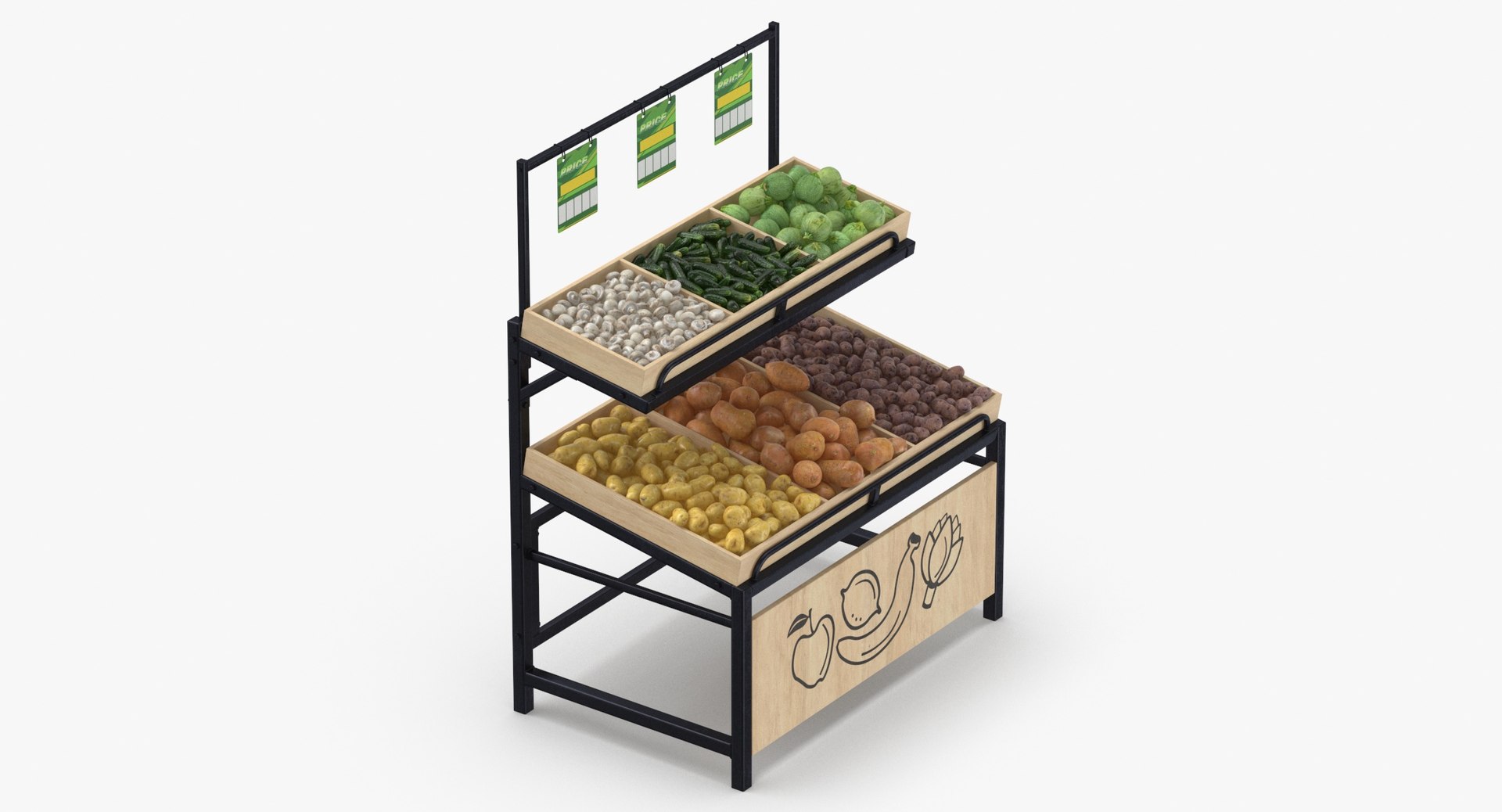 3D Wooden Display Rack 06 - TurboSquid 1529091