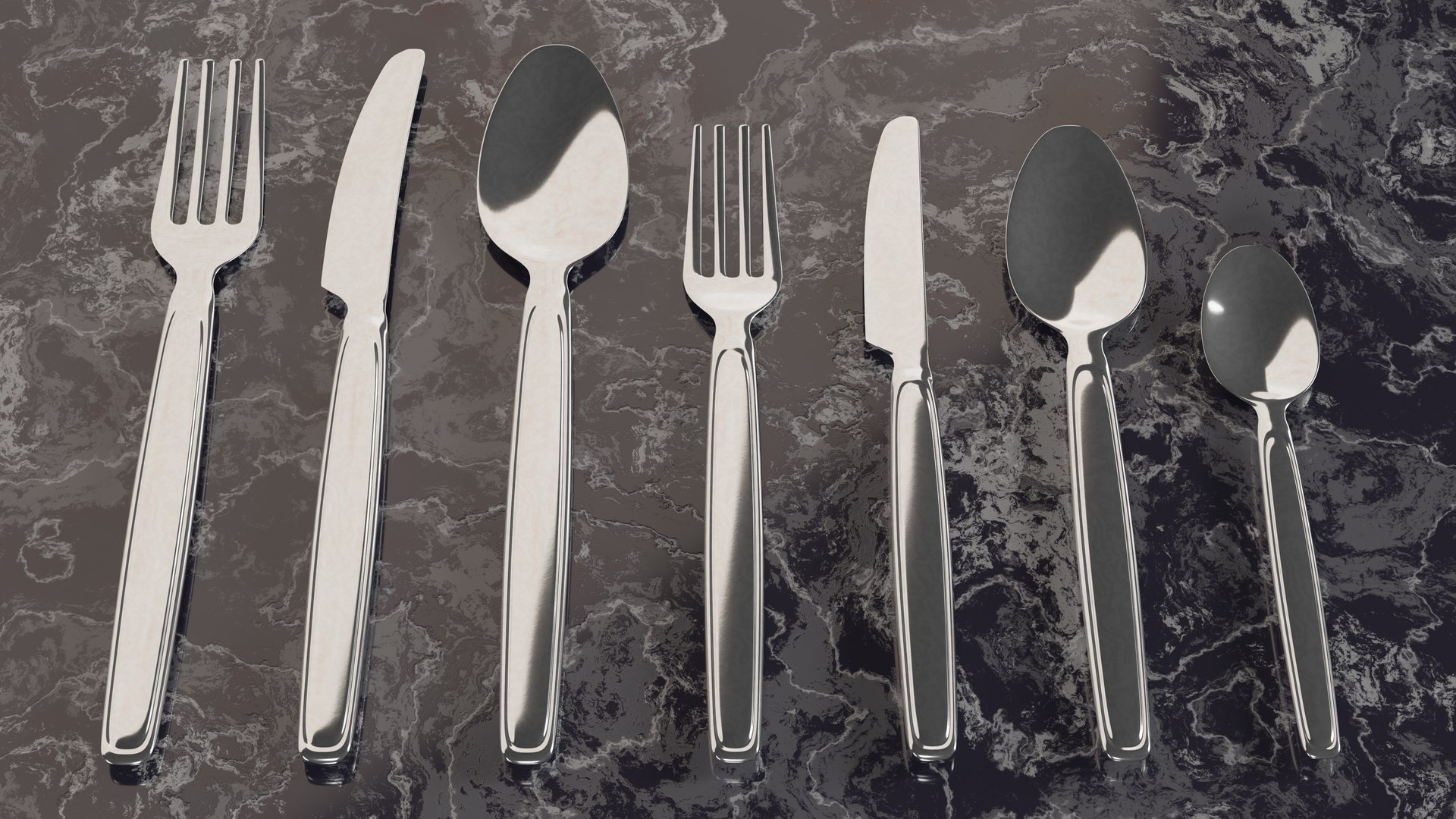 Sainles Steel Flatware Set 3D model - TurboSquid 2058298