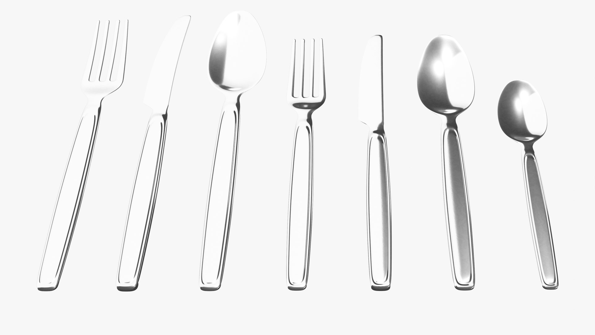 Sainles Steel Flatware Set 3D model - TurboSquid 2058298