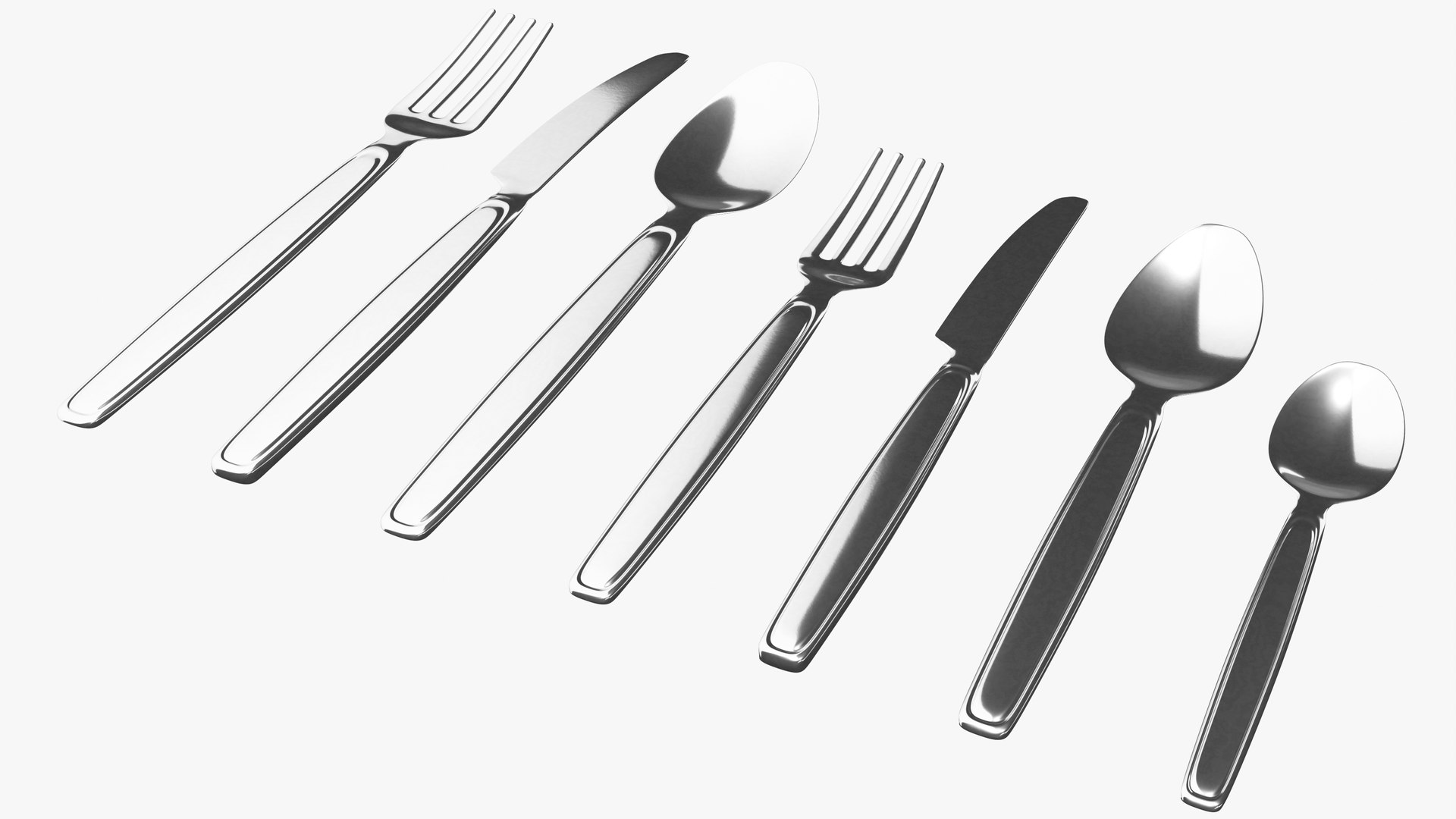 Sainles Steel Flatware Set 3D model - TurboSquid 2058298