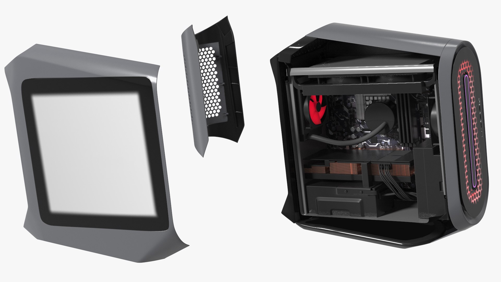 3D Liquid Cooled Gaming Desktop Red model - TurboSquid 2137500