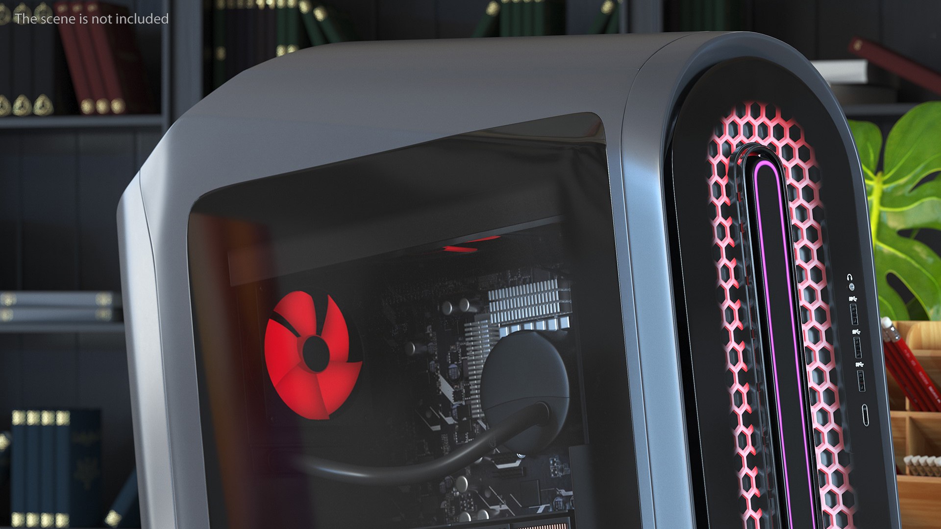 3D Liquid Cooled Gaming Desktop Red Model - TurboSquid 2137500