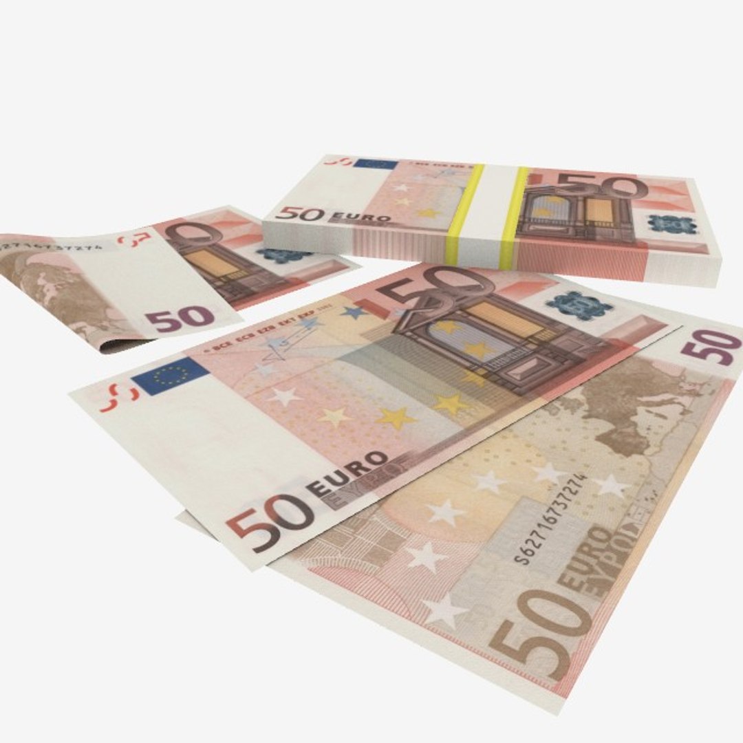 euro banknotes - 5 3d obj