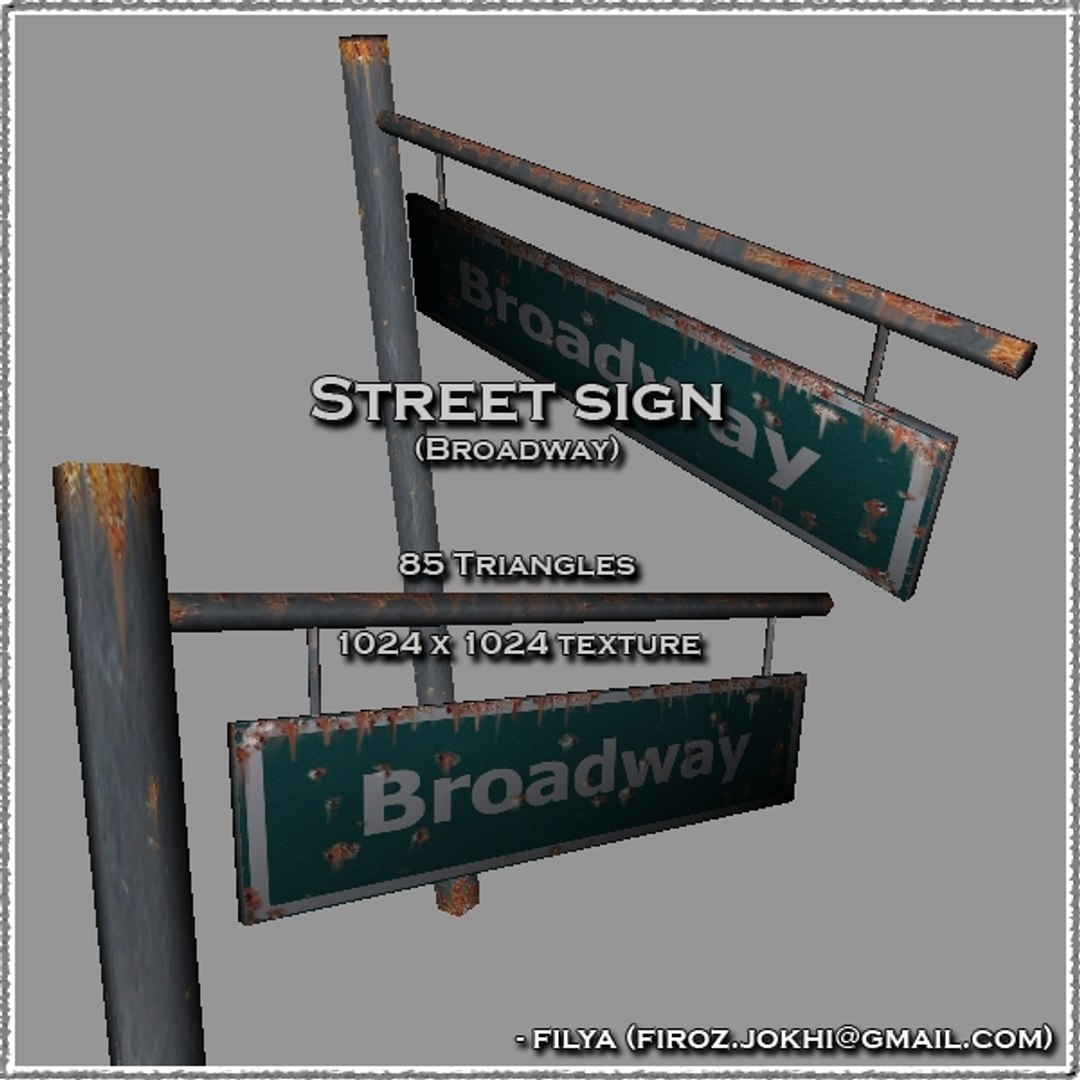 3d Street Sign Urban Pack Model
