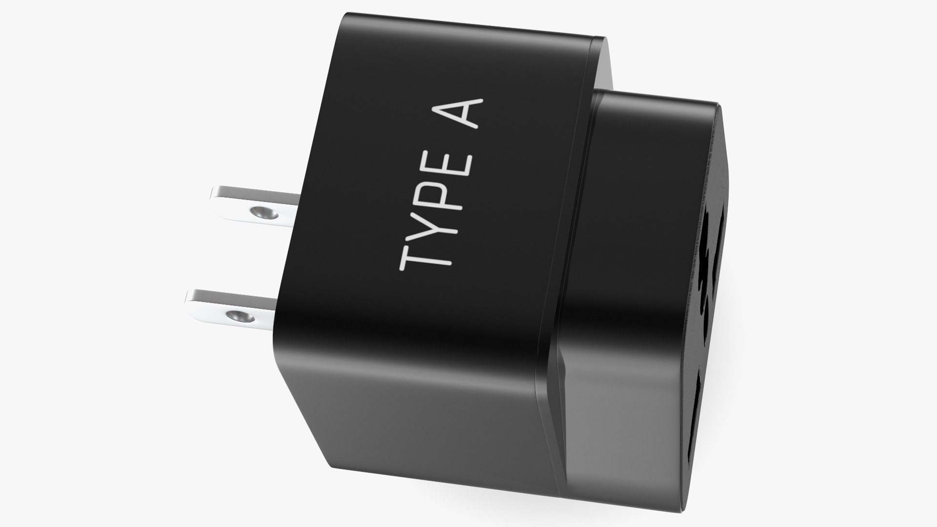 3D Type A Plug Adapter Black Model - TurboSquid 1841227