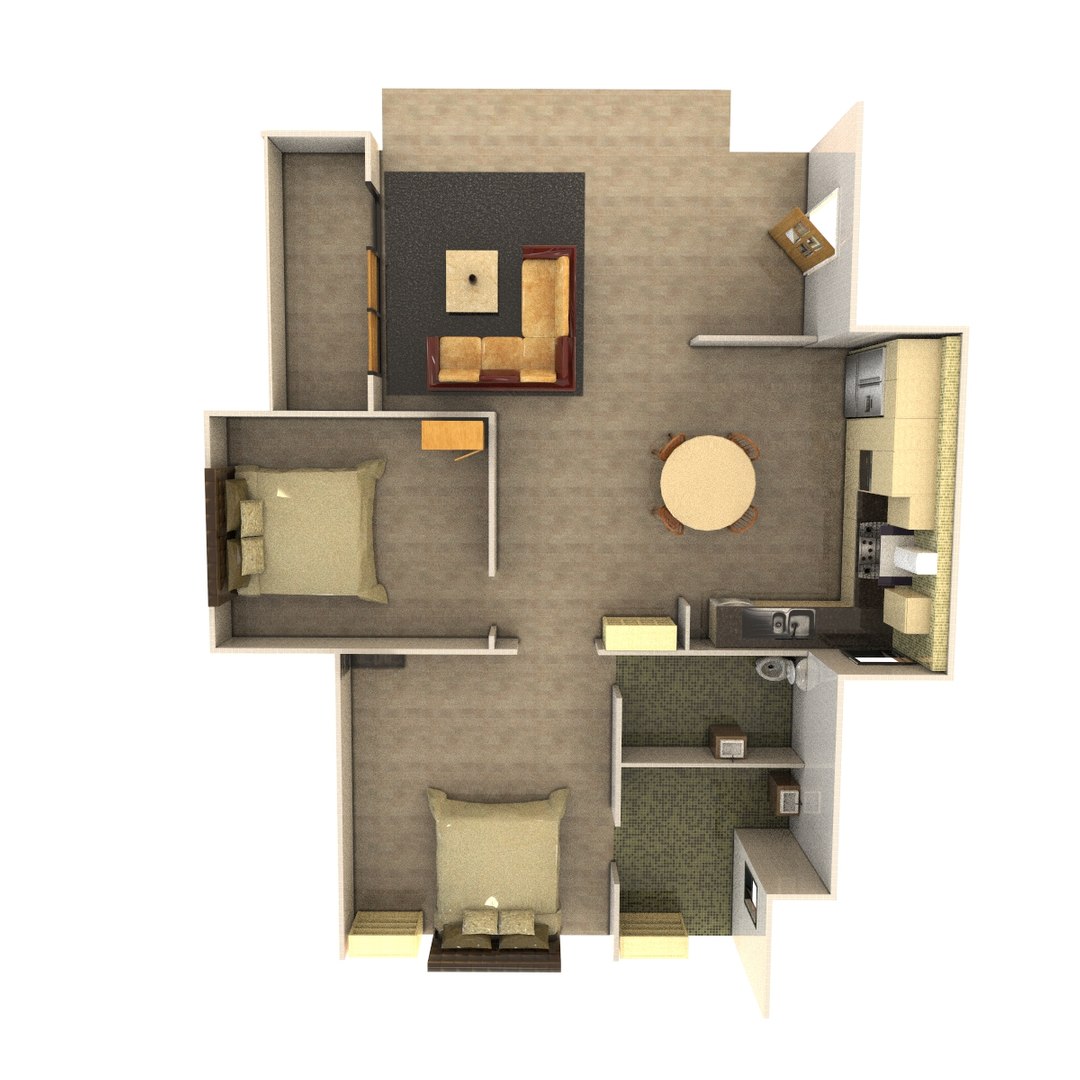 Interior Layout 3d Max
