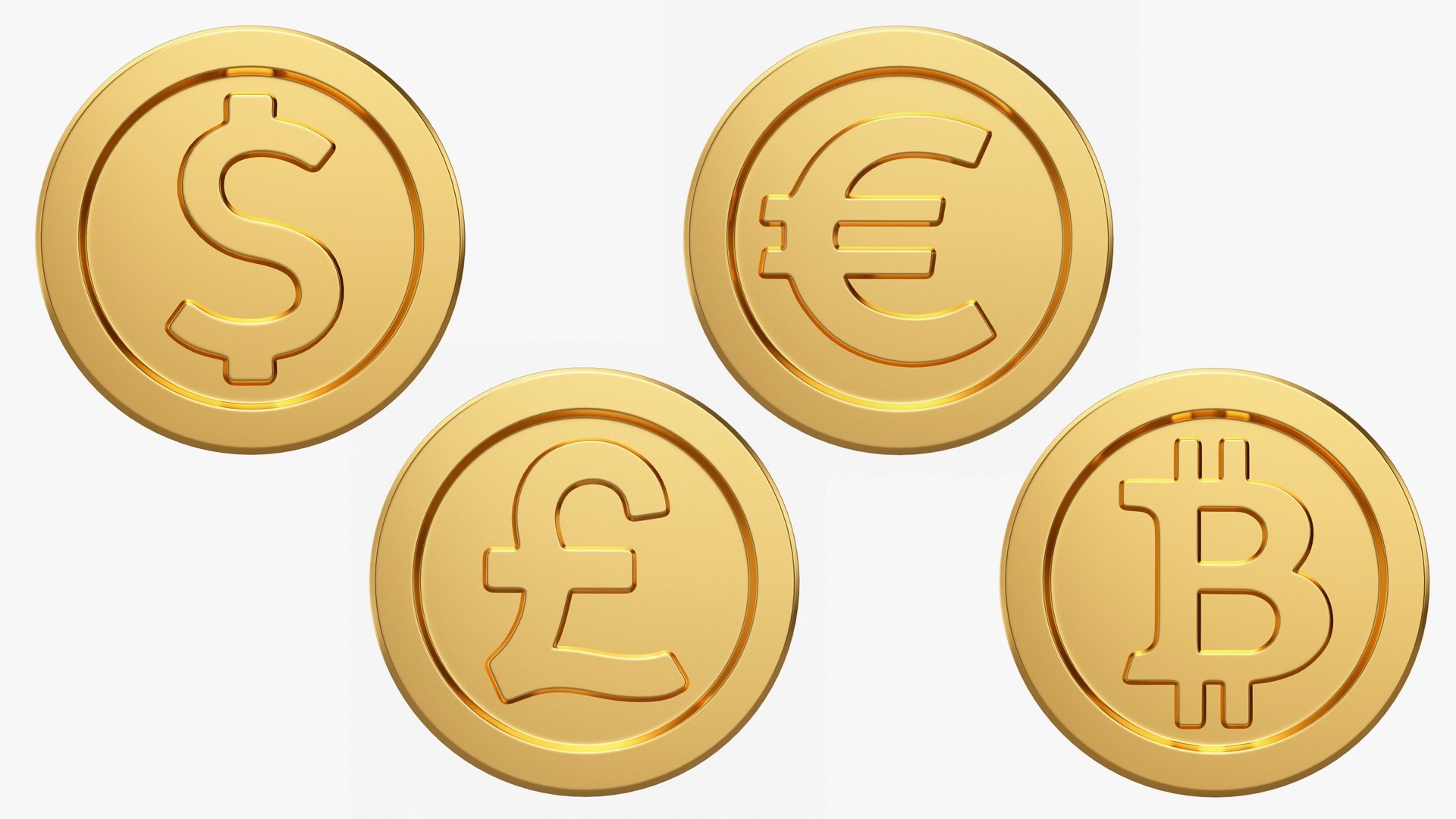 Coins Symbols Collection 3D - TurboSquid 2346848