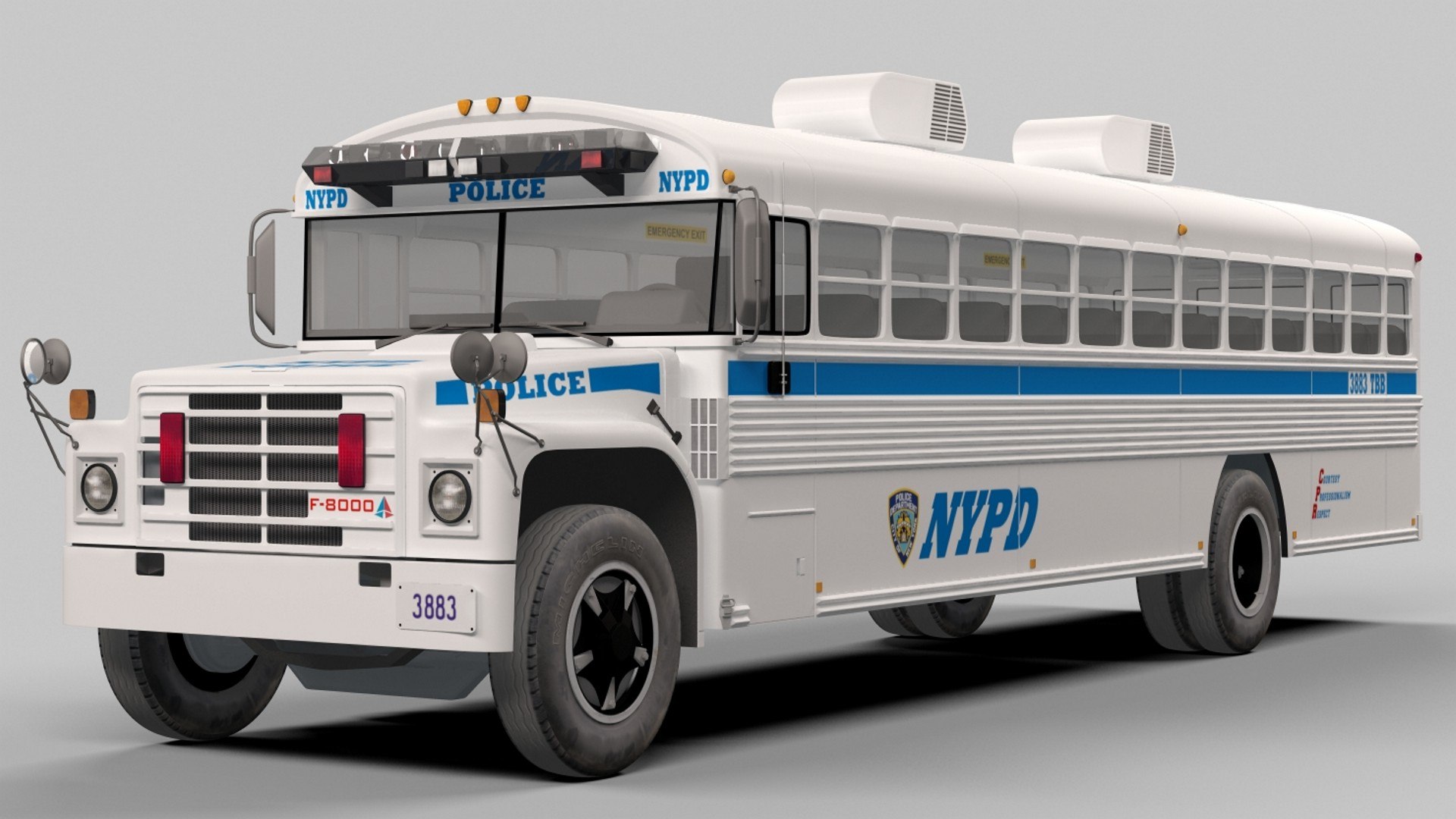 3D School Bus And NYPD Bus - TurboSquid 2433660