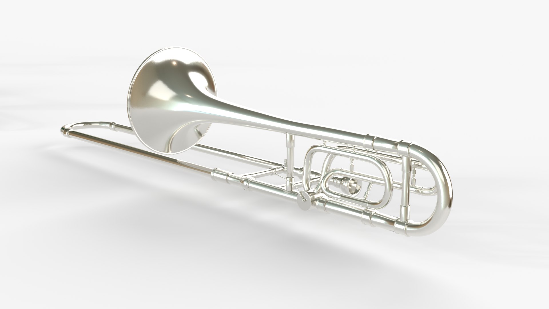 Bass Trombone Three Types Of Materials Brass Copper And Silver 3D Model ...