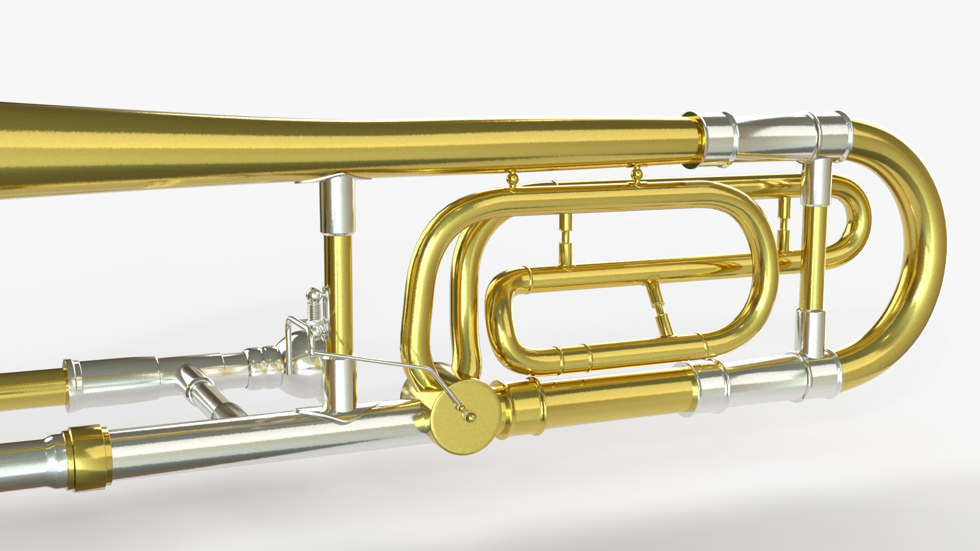 Bass Trombone Three Types Of Materials Brass Copper And Silver 3D Model ...