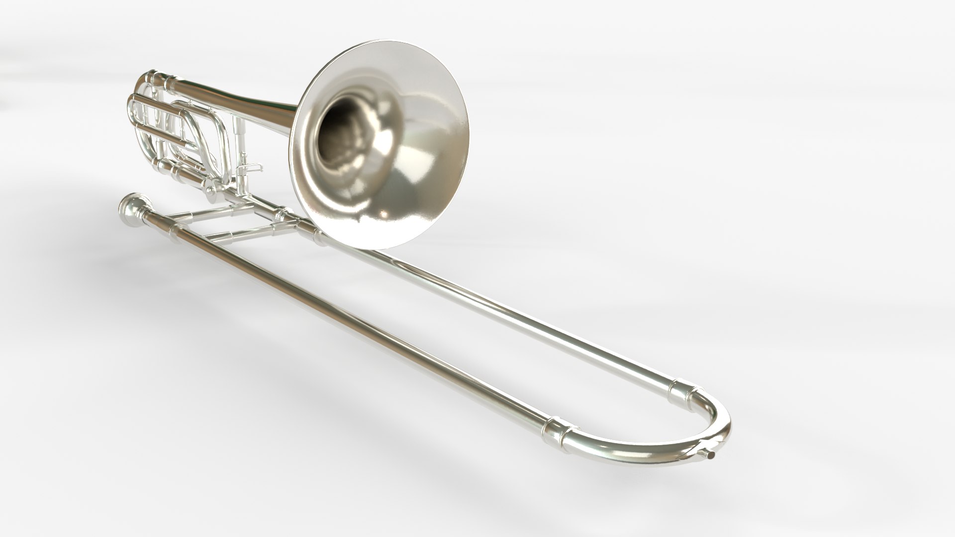 Bass Trombone Three Types Of Materials Brass Copper And Silver 3D Model ...