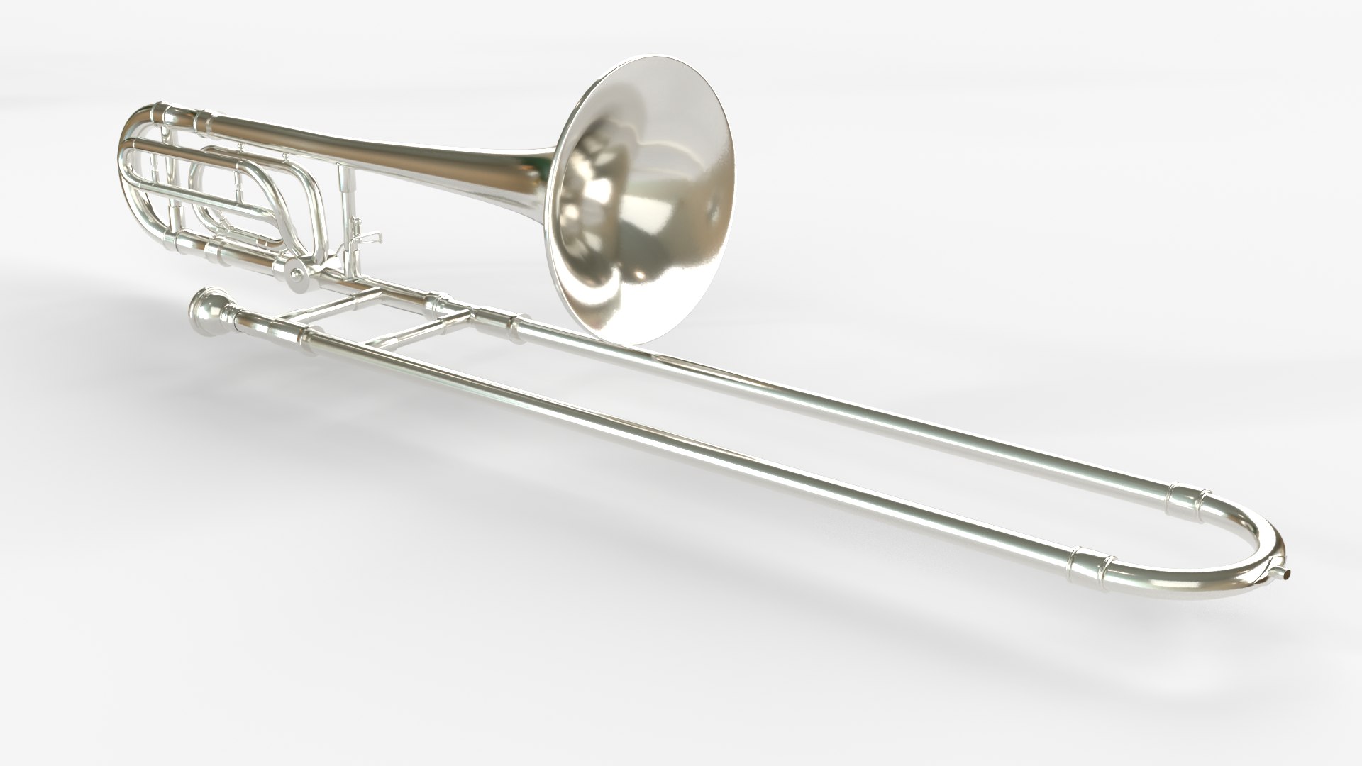 Bass Trombone Three Types Of Materials Brass Copper And Silver 3D Model ...