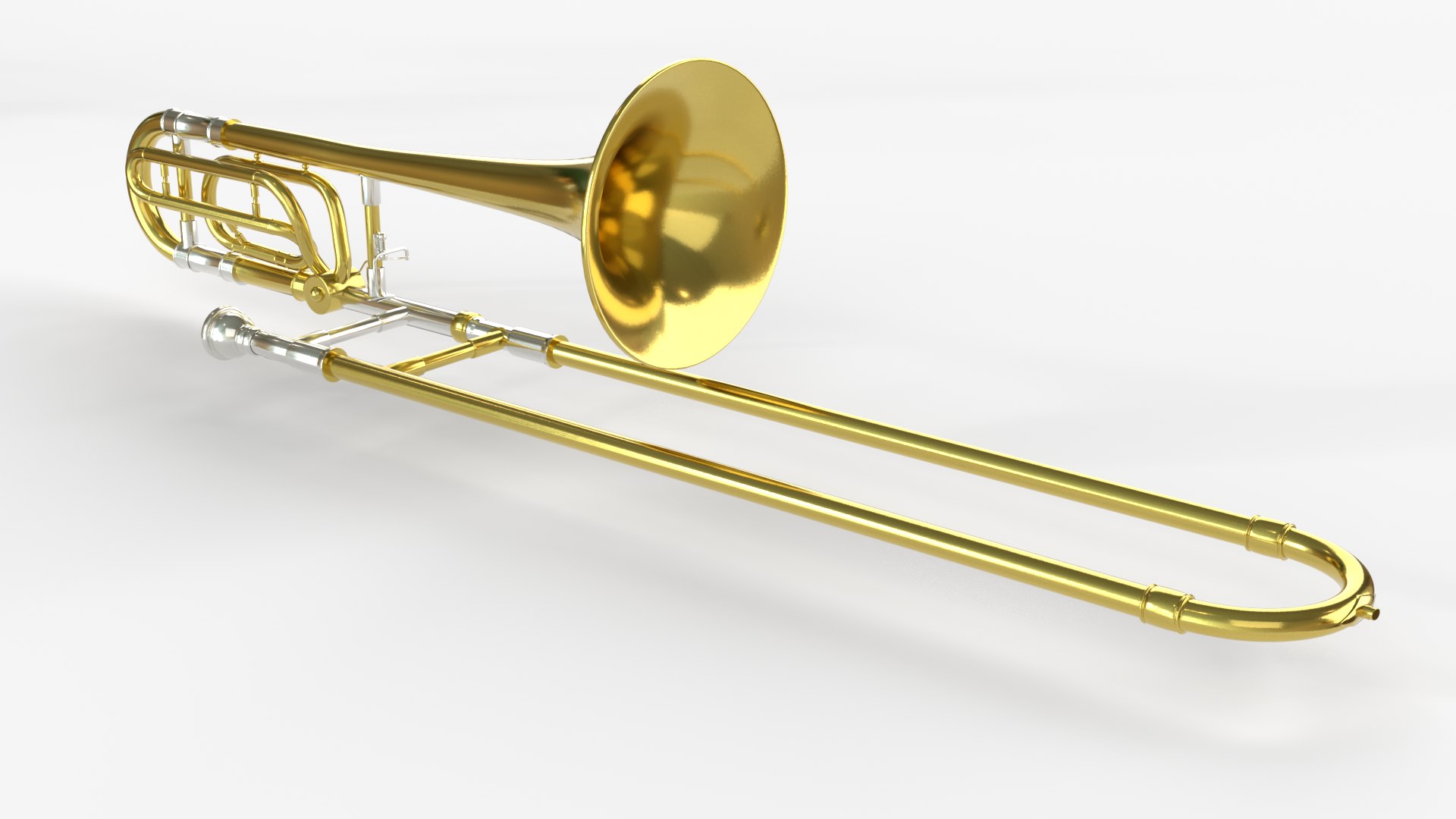 Bass Trombone Three Types Of Materials Brass Copper And Silver 3D Model ...