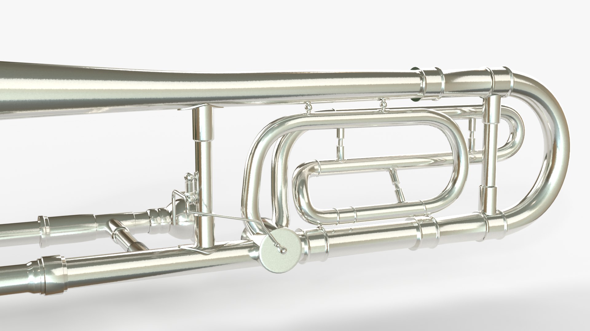 Bass Trombone Three Types Of Materials Brass Copper And Silver 3D Model ...