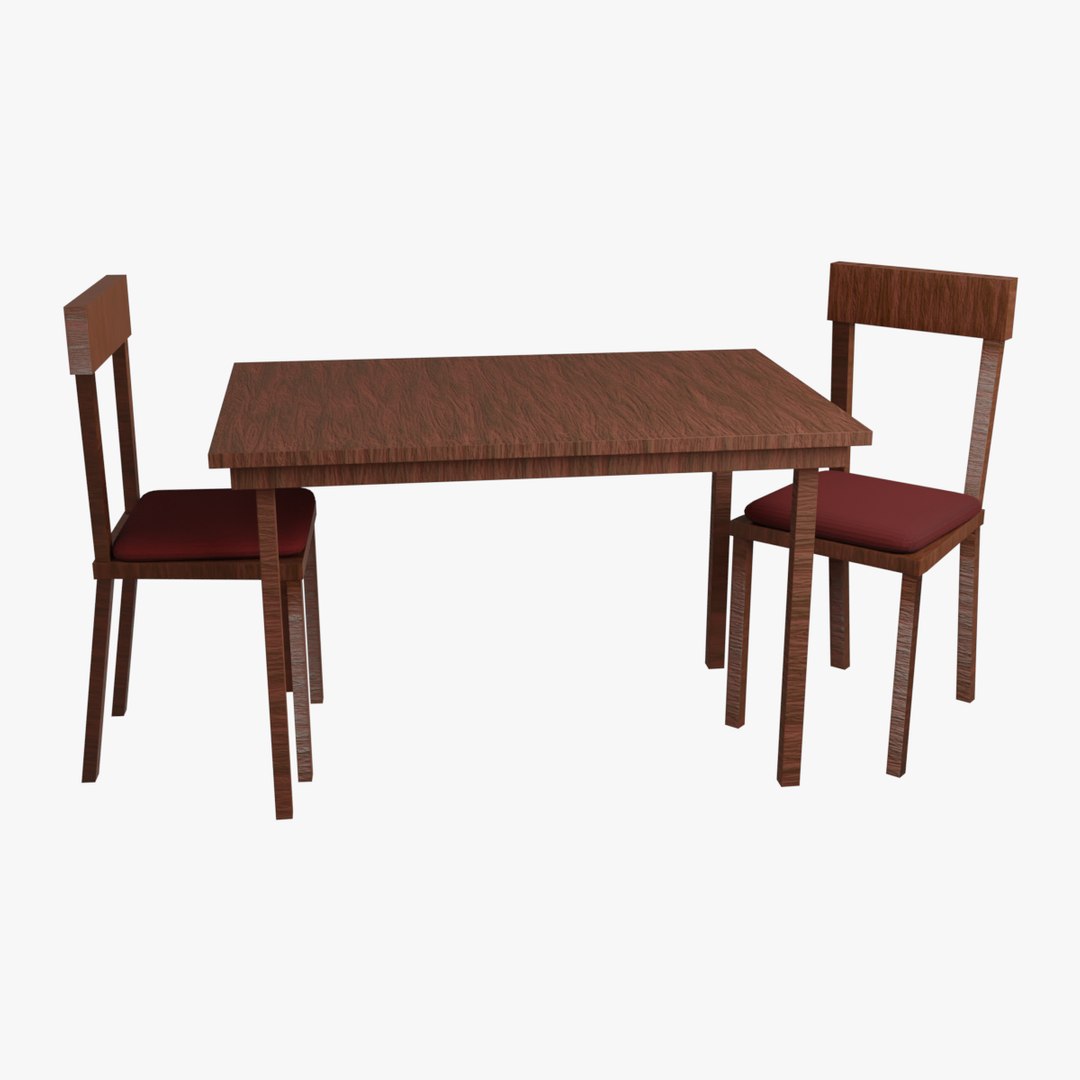 Breakfast-nook Table and Chair model - TurboSquid 1960272