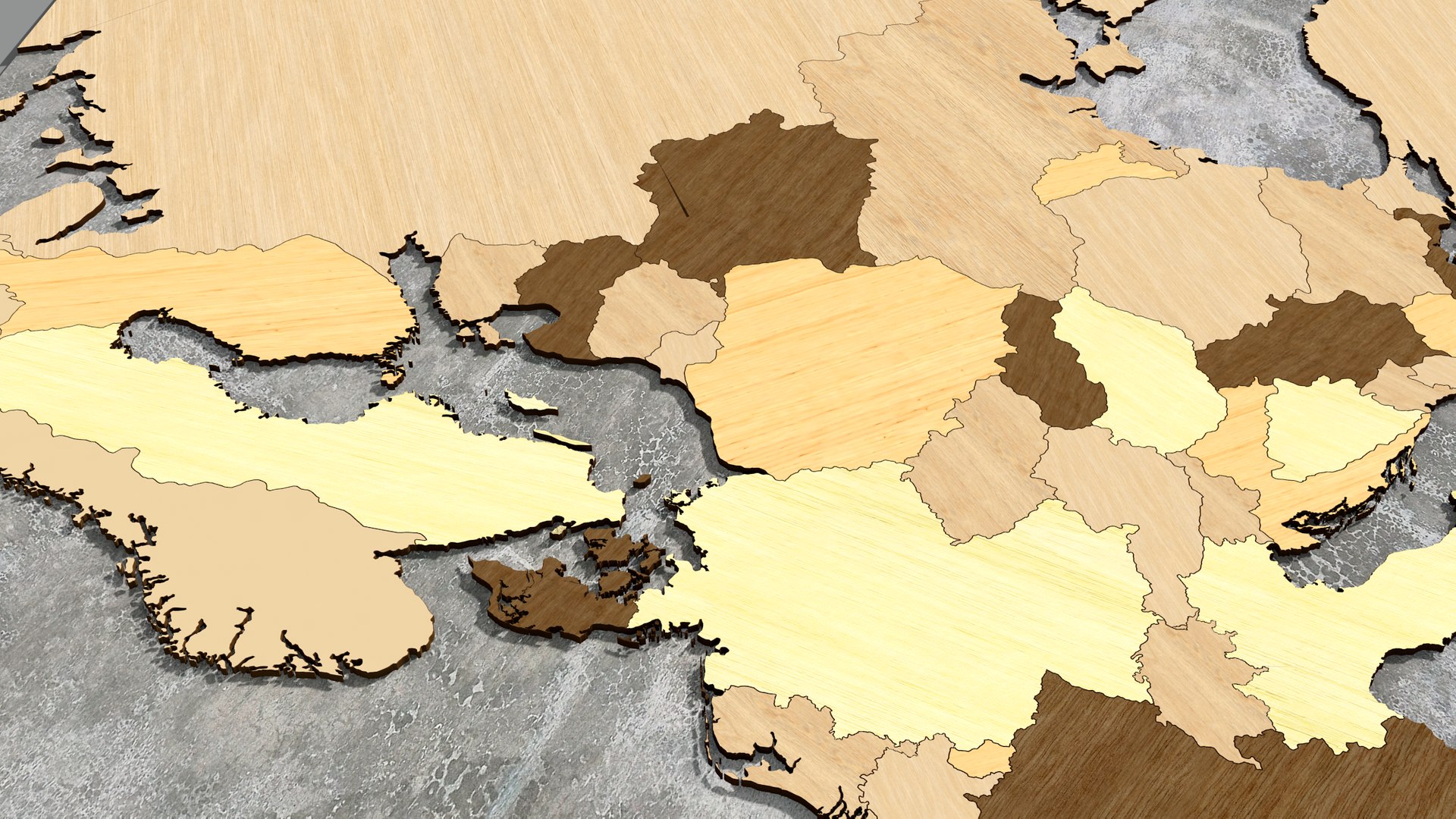 3D Europe Map Board Model - TurboSquid 1907461