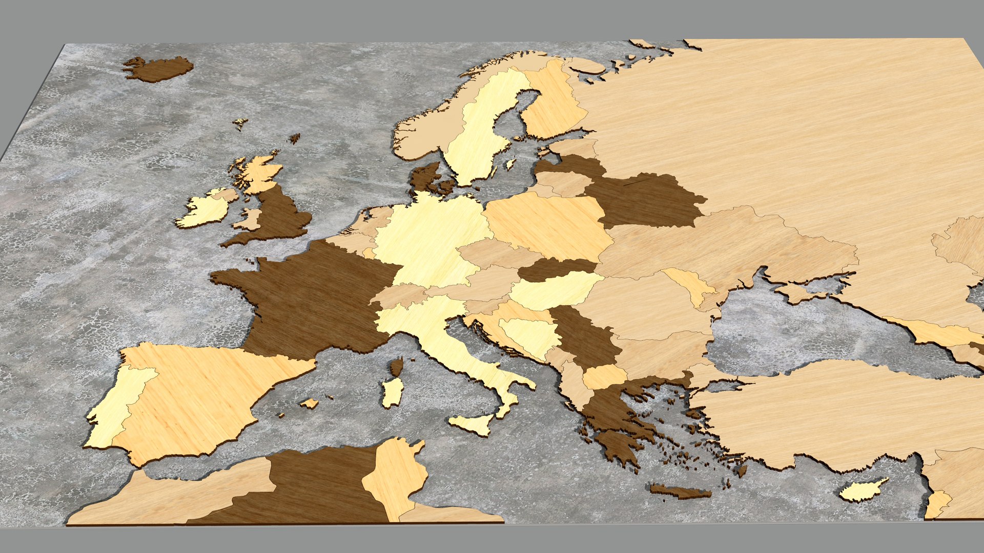 3D Europe Map Board Model - TurboSquid 1907461