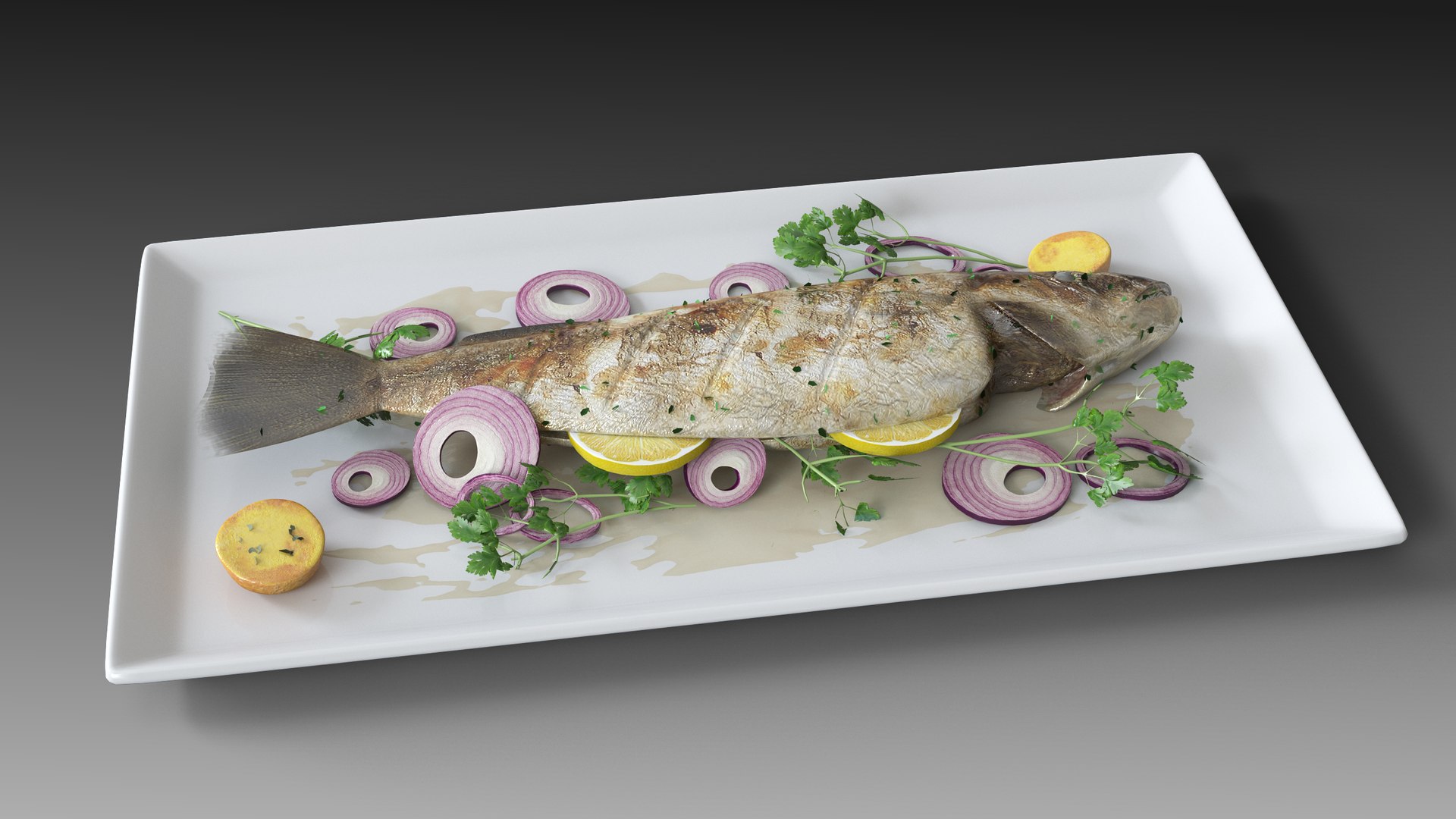 Cooked Fish 3D Model - TurboSquid 1881687