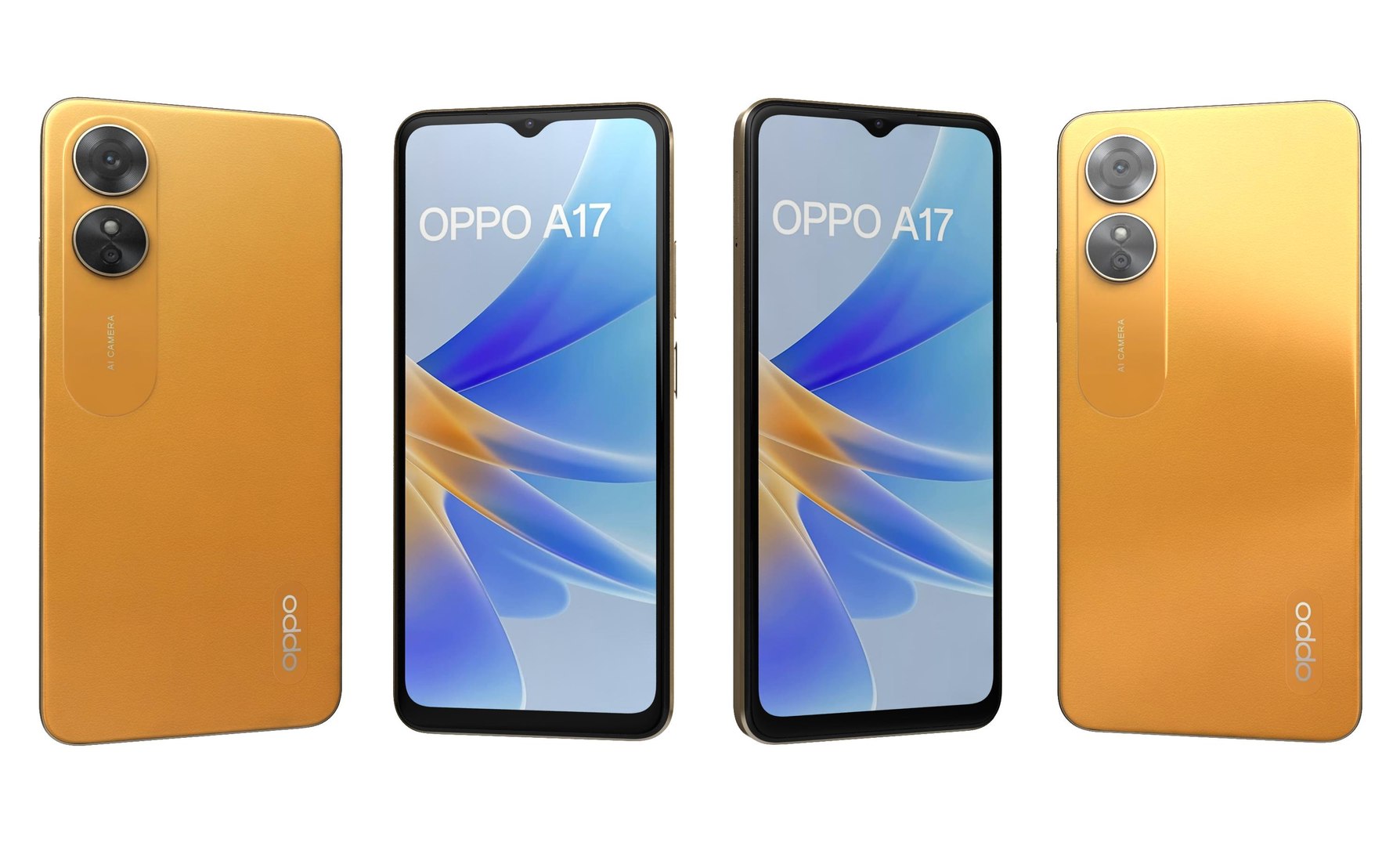 3D OPPO A17 Blue And Gold - TurboSquid 1988715