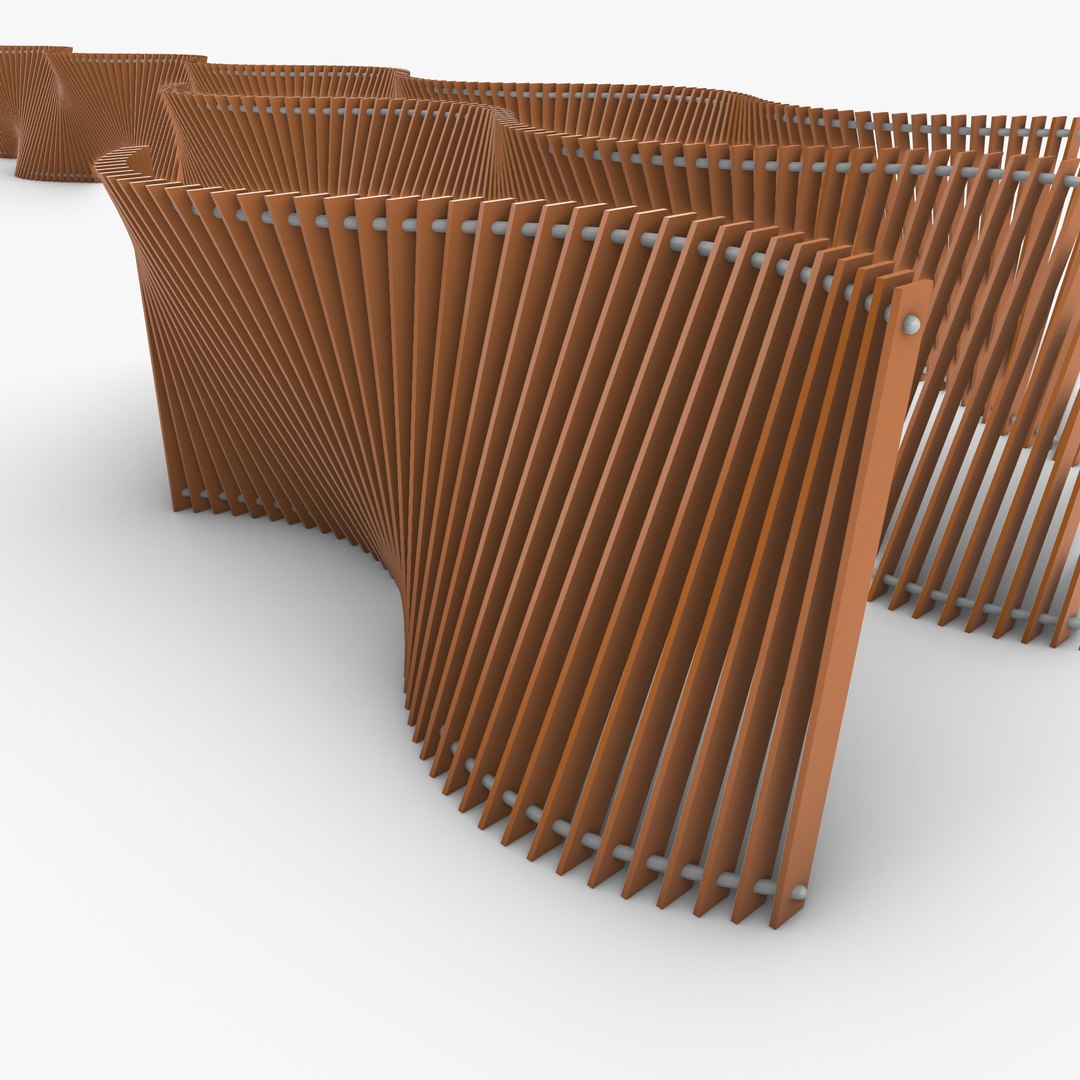 Sine Wavy Wall Wooden Sections 3D Model - TurboSquid 1968720