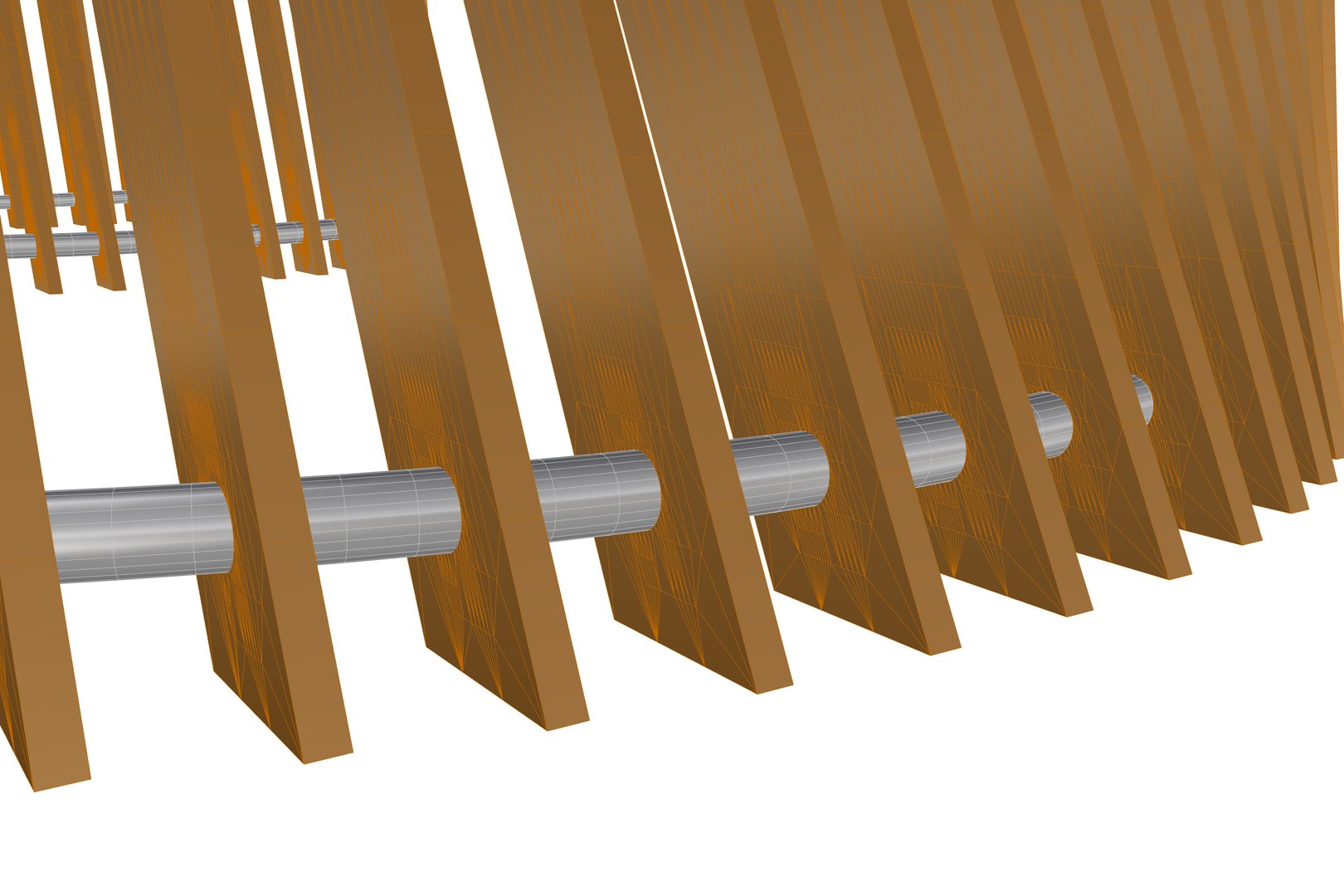 Sine Wavy Wall Wooden Sections 3D Model - TurboSquid 1968720