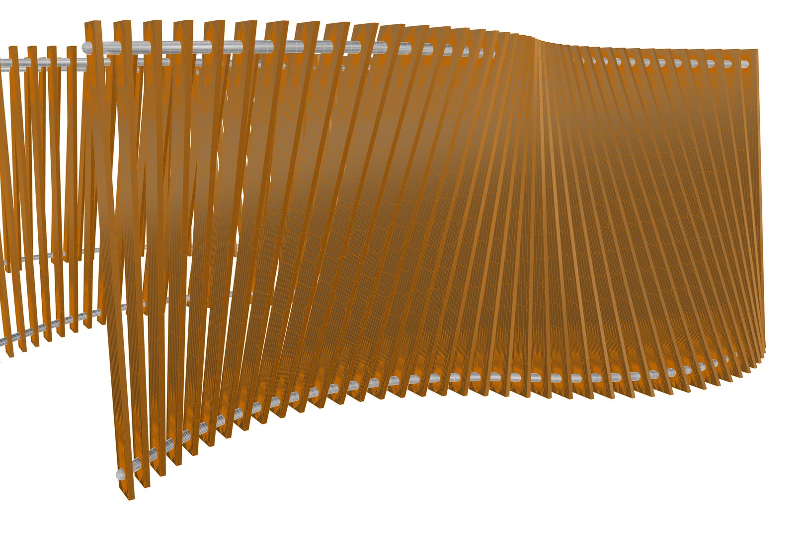 Sine Wavy Wall Wooden Sections 3D Model - TurboSquid 1968720