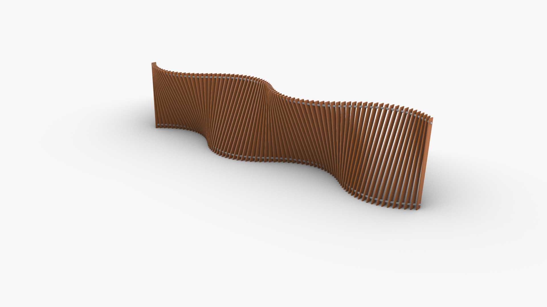 Sine Wavy Wall Wooden Sections 3D Model - TurboSquid 1968720