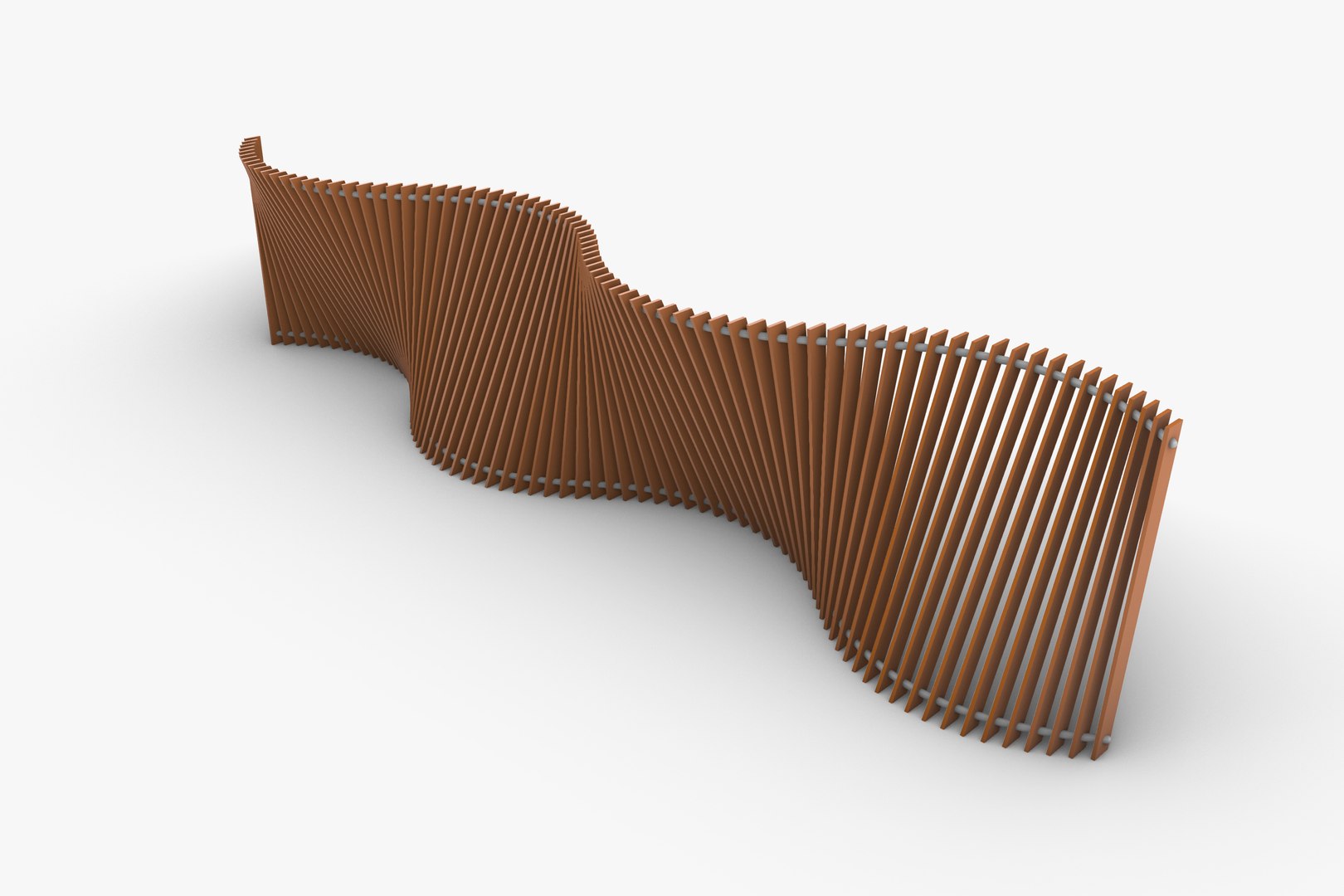 Sine Wavy Wall Wooden Sections 3D Model - TurboSquid 1968720