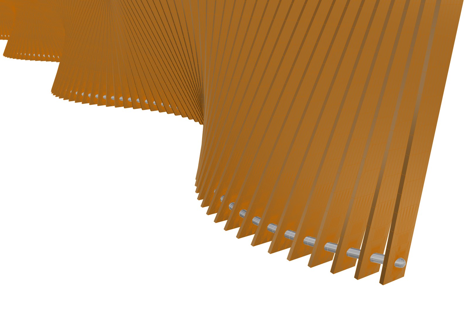Sine Wavy Wall Wooden Sections 3D Model - TurboSquid 1968720