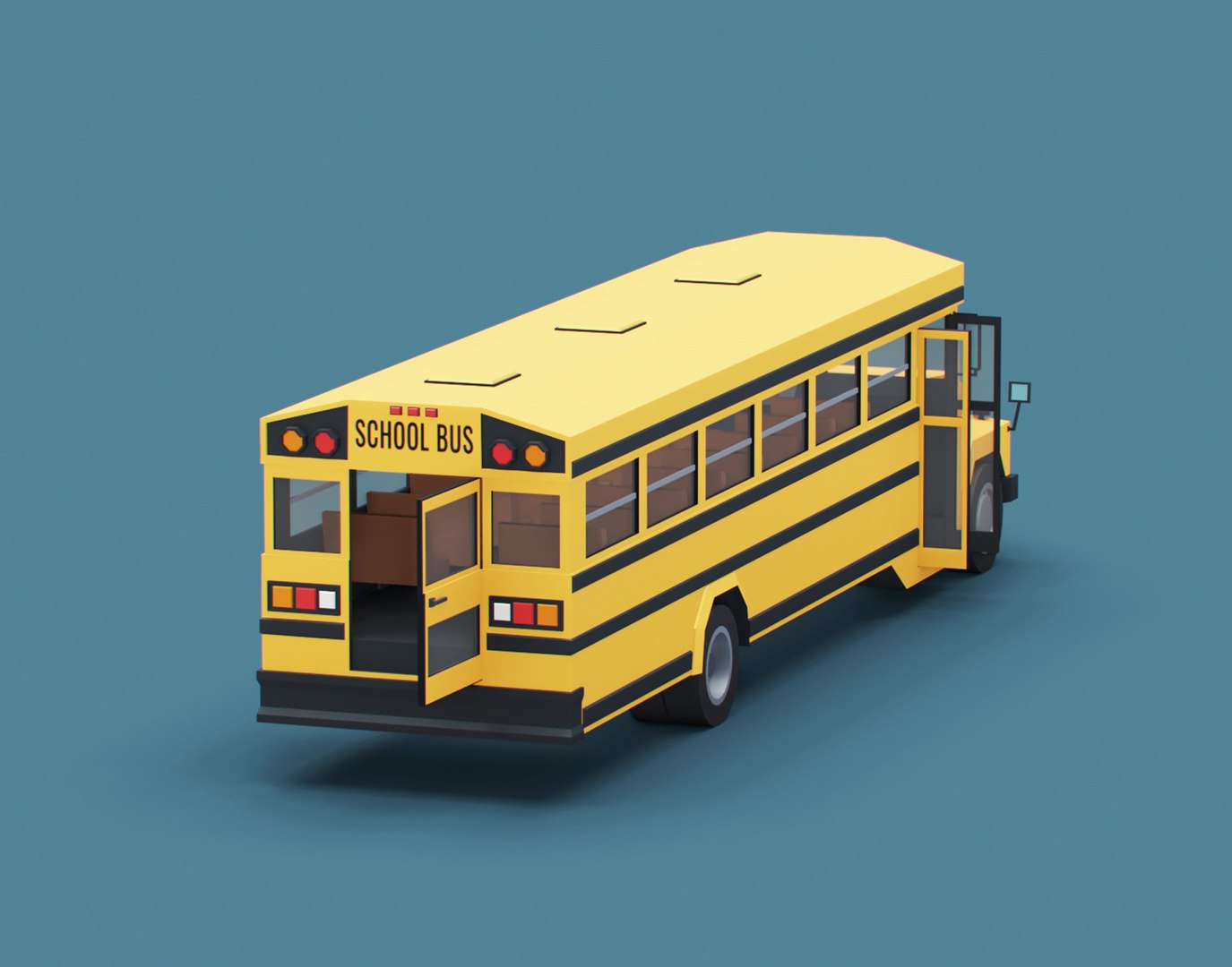 3D Cartoon Stylized School Bus Classic - TurboSquid 1788967