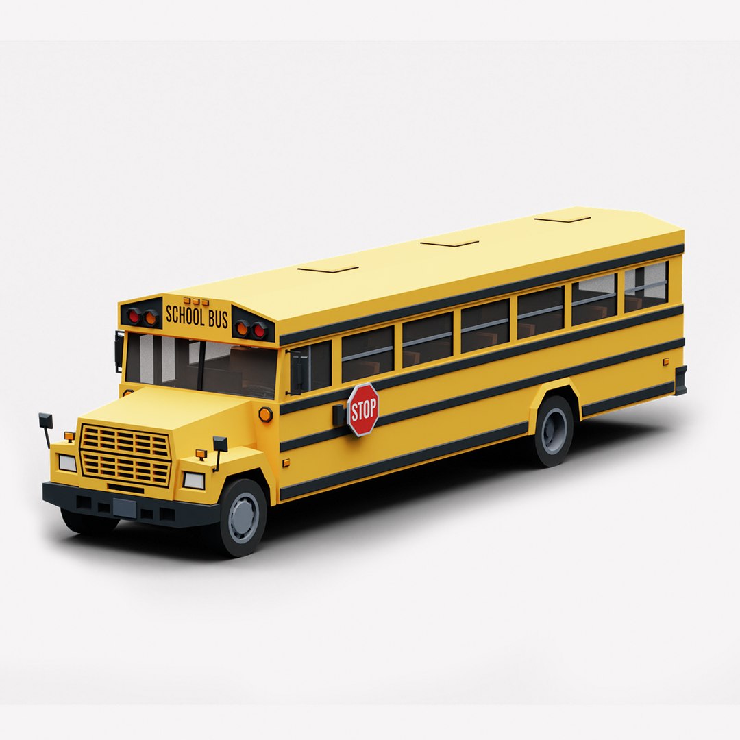 3D Cartoon Stylized School Bus Classic - TurboSquid 1788967