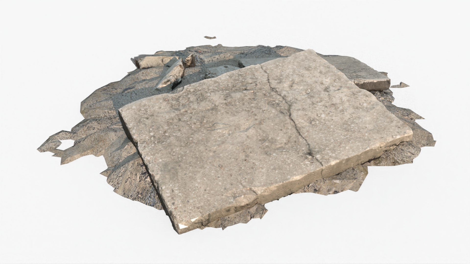 Detailed Scan Ruined Debris Rock Rubble 3D - TurboSquid 1848126