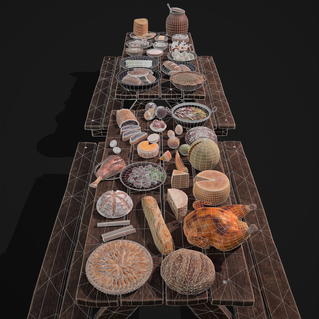 3D Medieval Double Picnic Feast Collection - TurboSquid 1962126