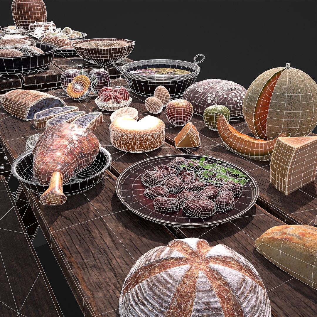 3D Medieval Double Picnic Feast Collection - TurboSquid 1962126
