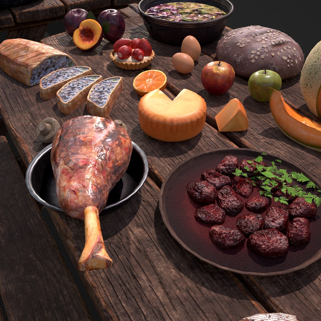 3D Medieval Double Picnic Feast Collection - TurboSquid 1962126